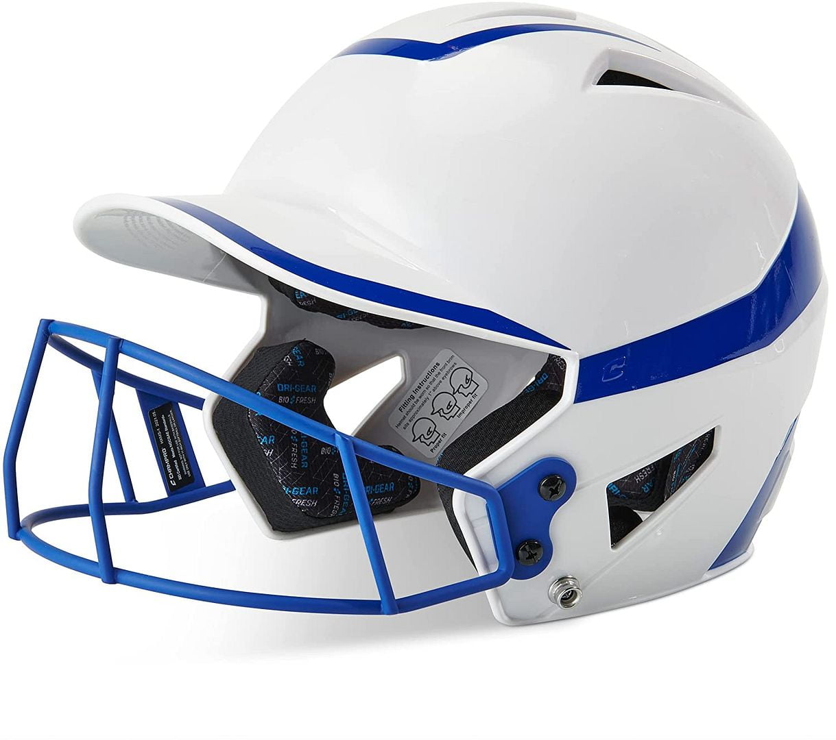 Champro HX Rise Pro Fastpitch Batting Helmet with Mask White | Royal ...