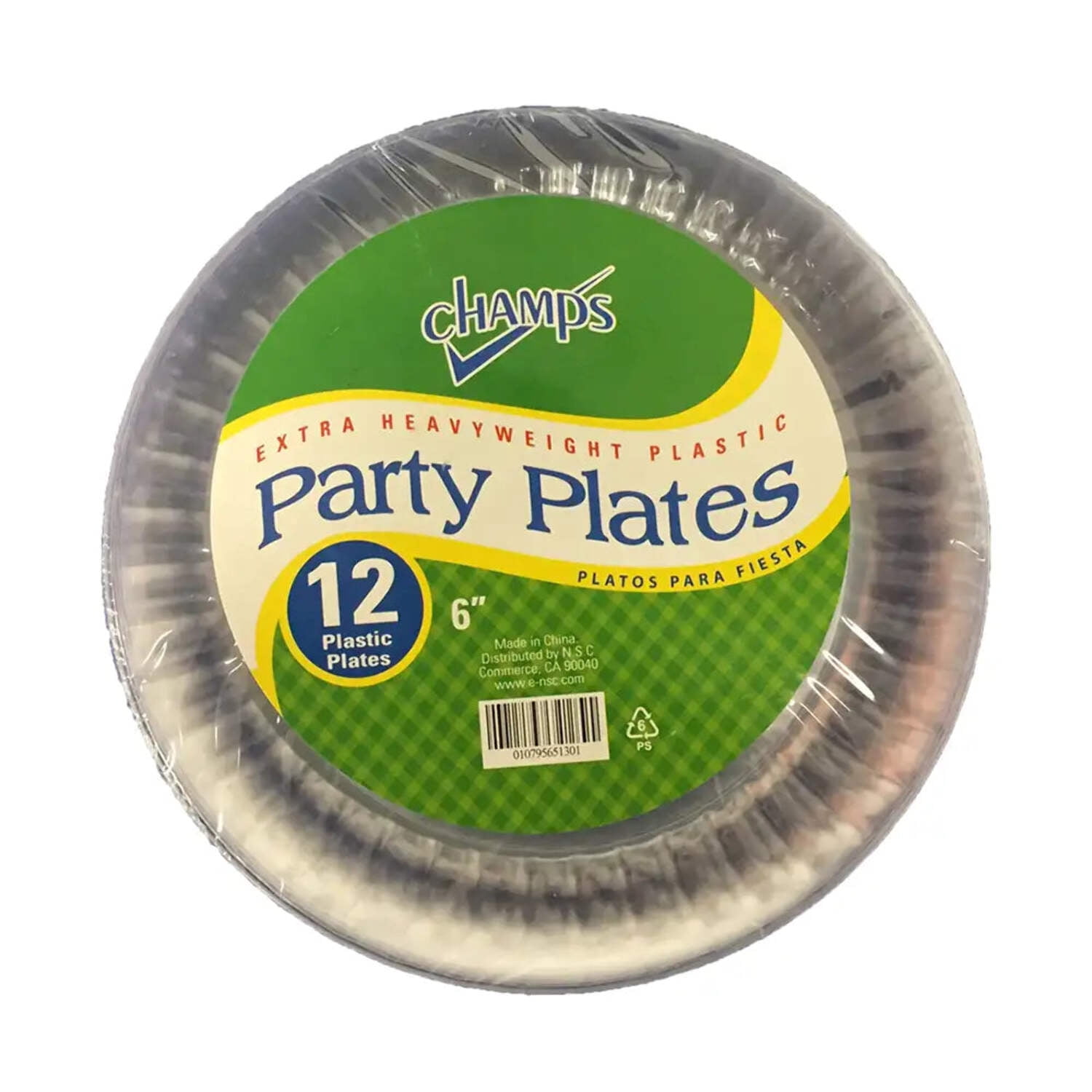 Champs Poly Styrene Plates 6" Clear 12 ct - Walmart.com