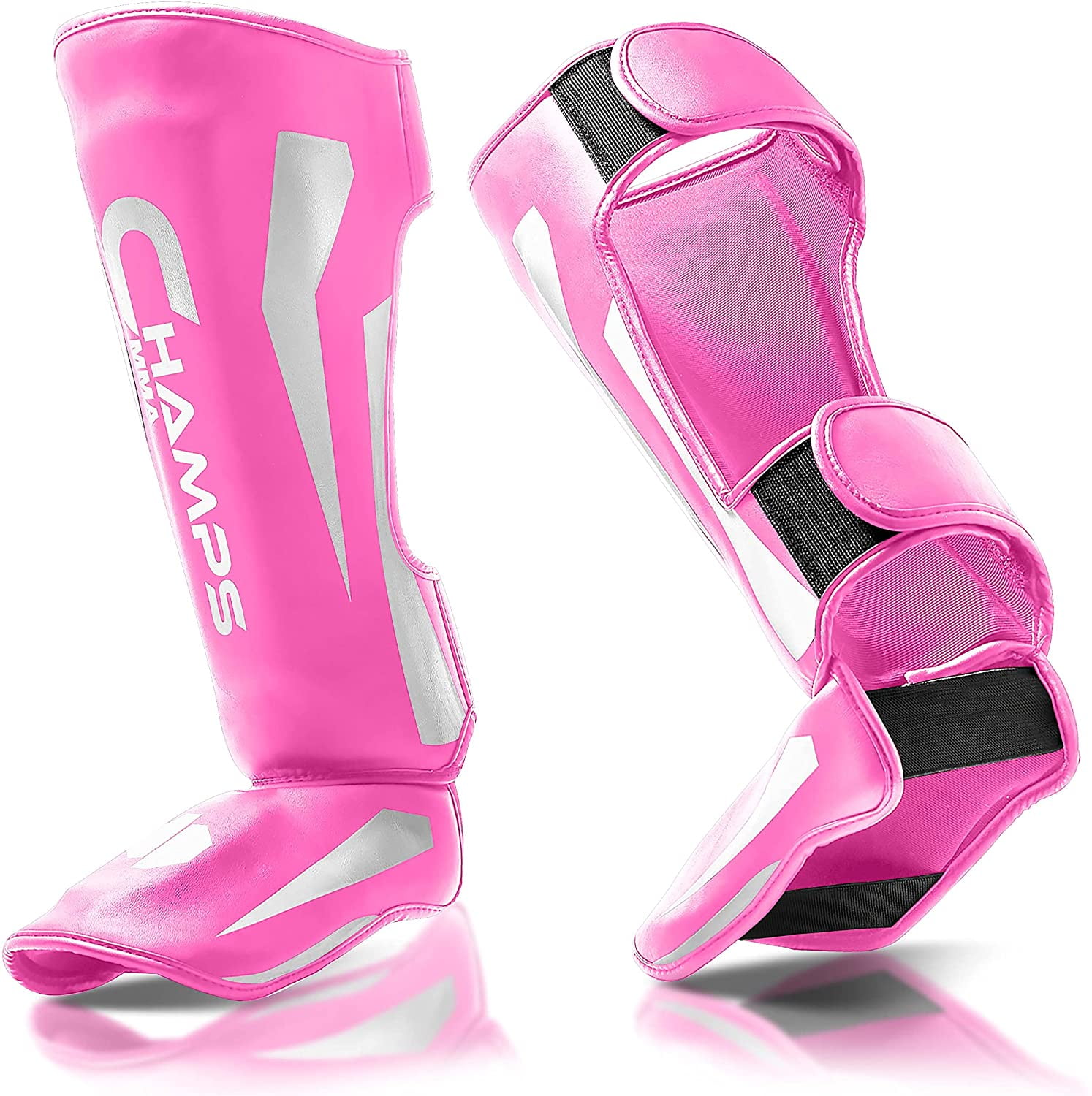 Champs MMA Martial Arts Shin Guards Padded, Adjustable Muay Thai Leg ...