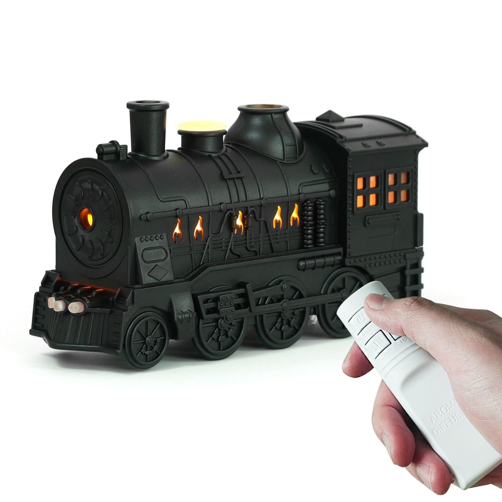 Chanana 300ML Vintage Steam Train Aromatherapy Essential Oil Diffuser Humidifier with Remote ...