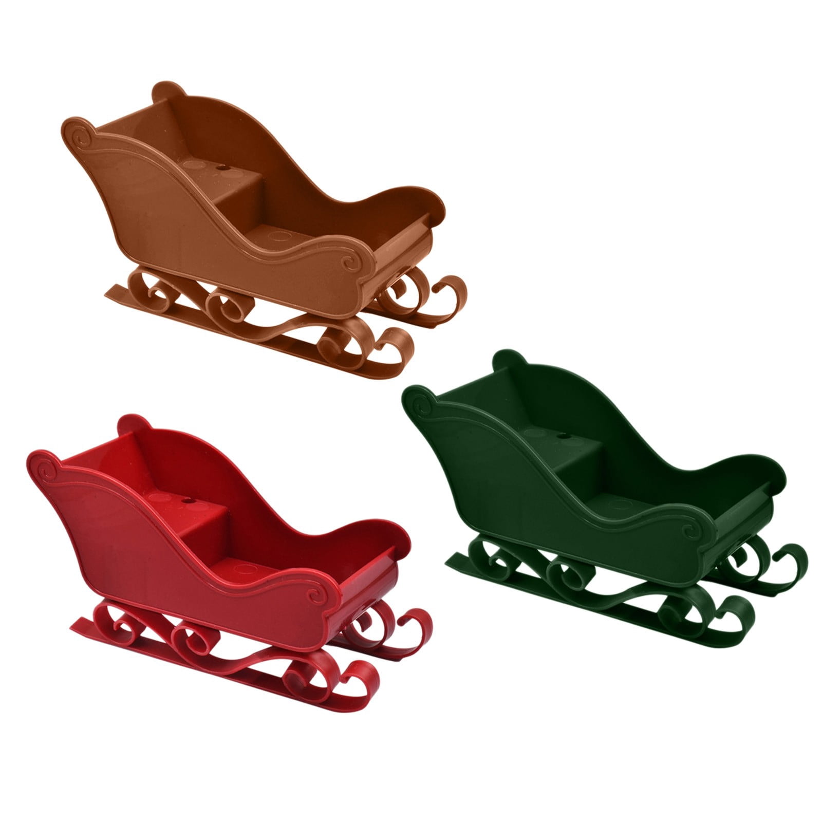 Chanana 3Pcs Santa Sleigh Mini Sled Ornament, Christmas Decoration ...