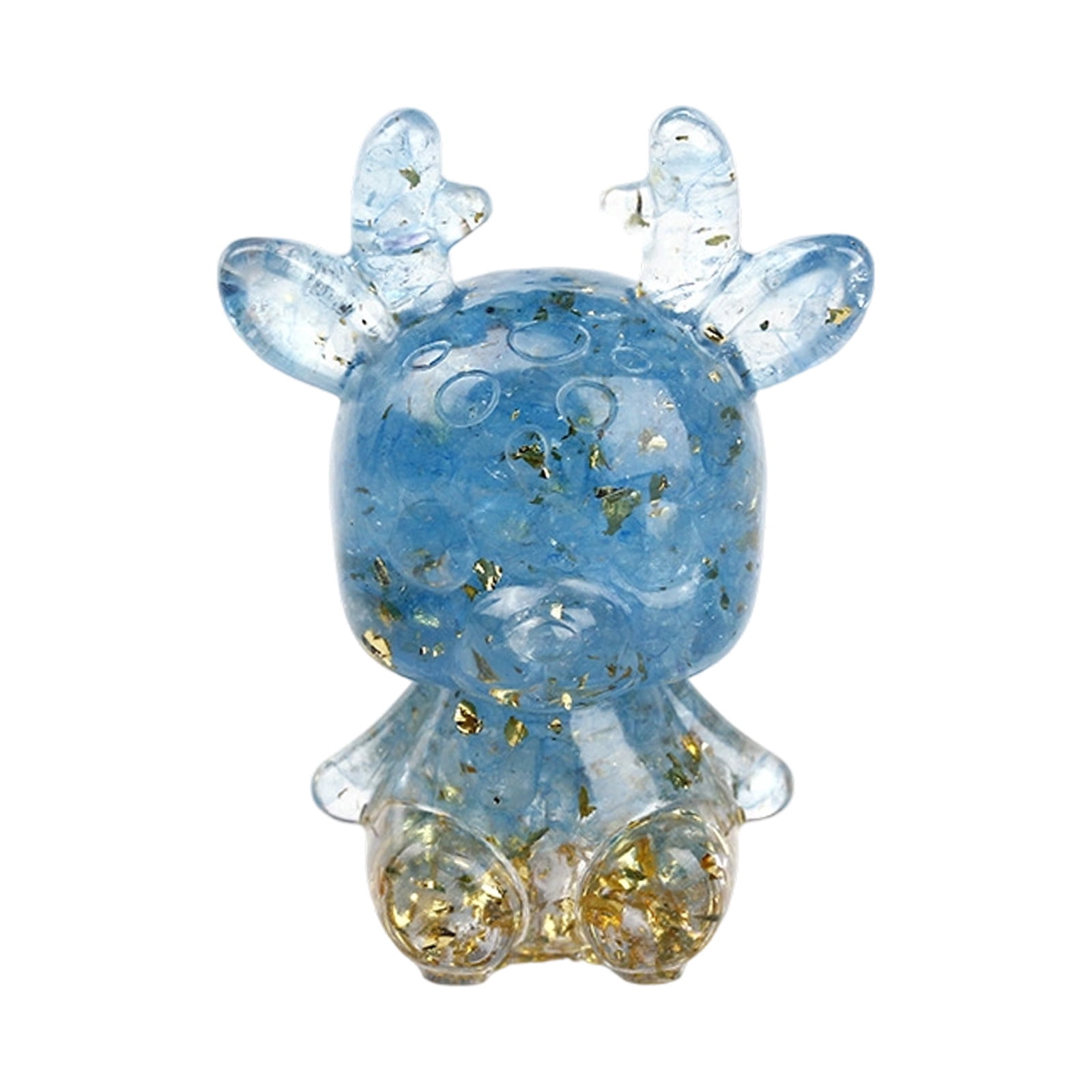 Chanana Christmas Resin Crystal Stone Elk Figurine, Cute Colorful Deer ...