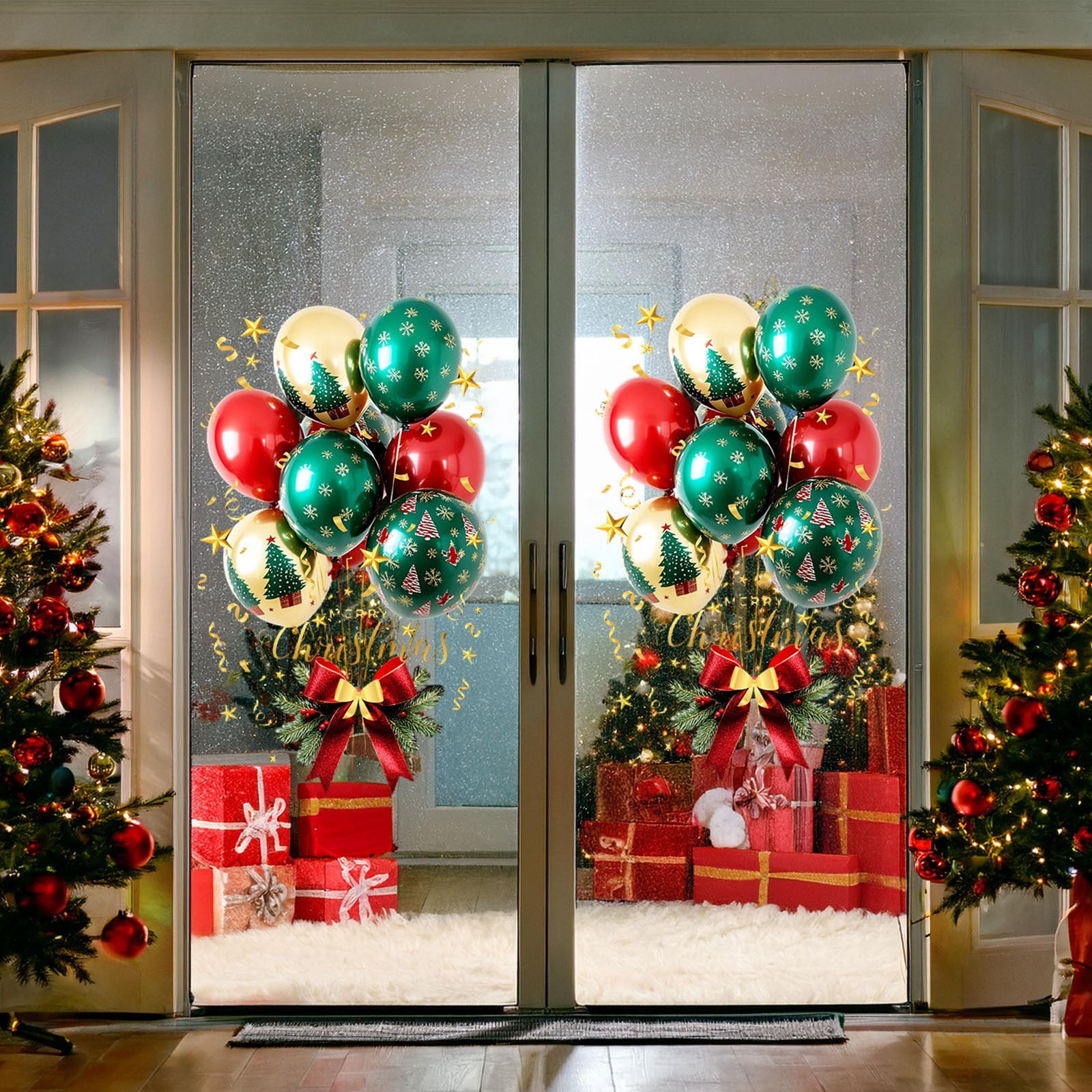 Chanana Christmas Window Cling Stickers Xmas Balloon Window Decals ...