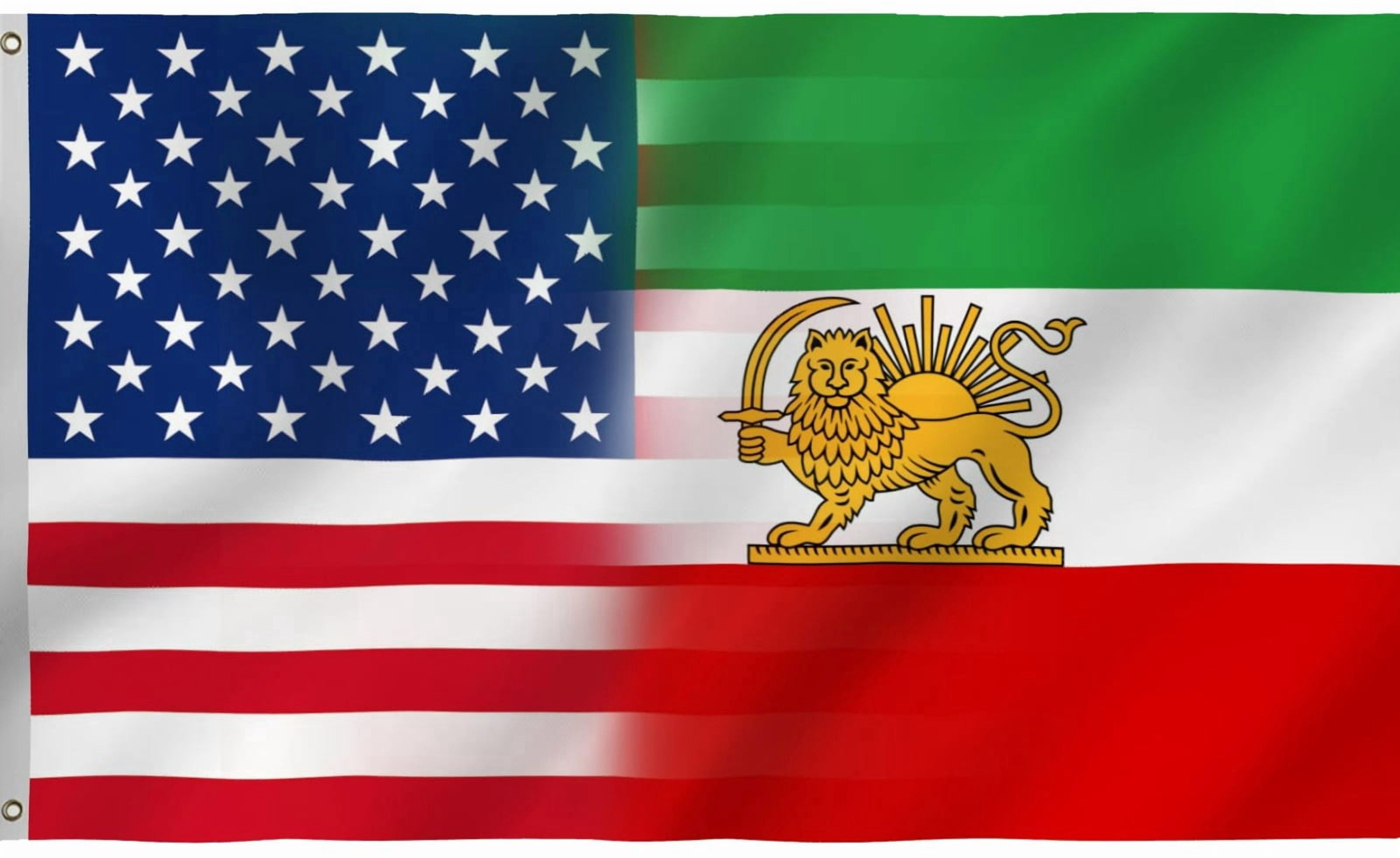 Chanana Double Sided US and Old Iran Friendship Flag 3X5 Feet, Old Iran ...