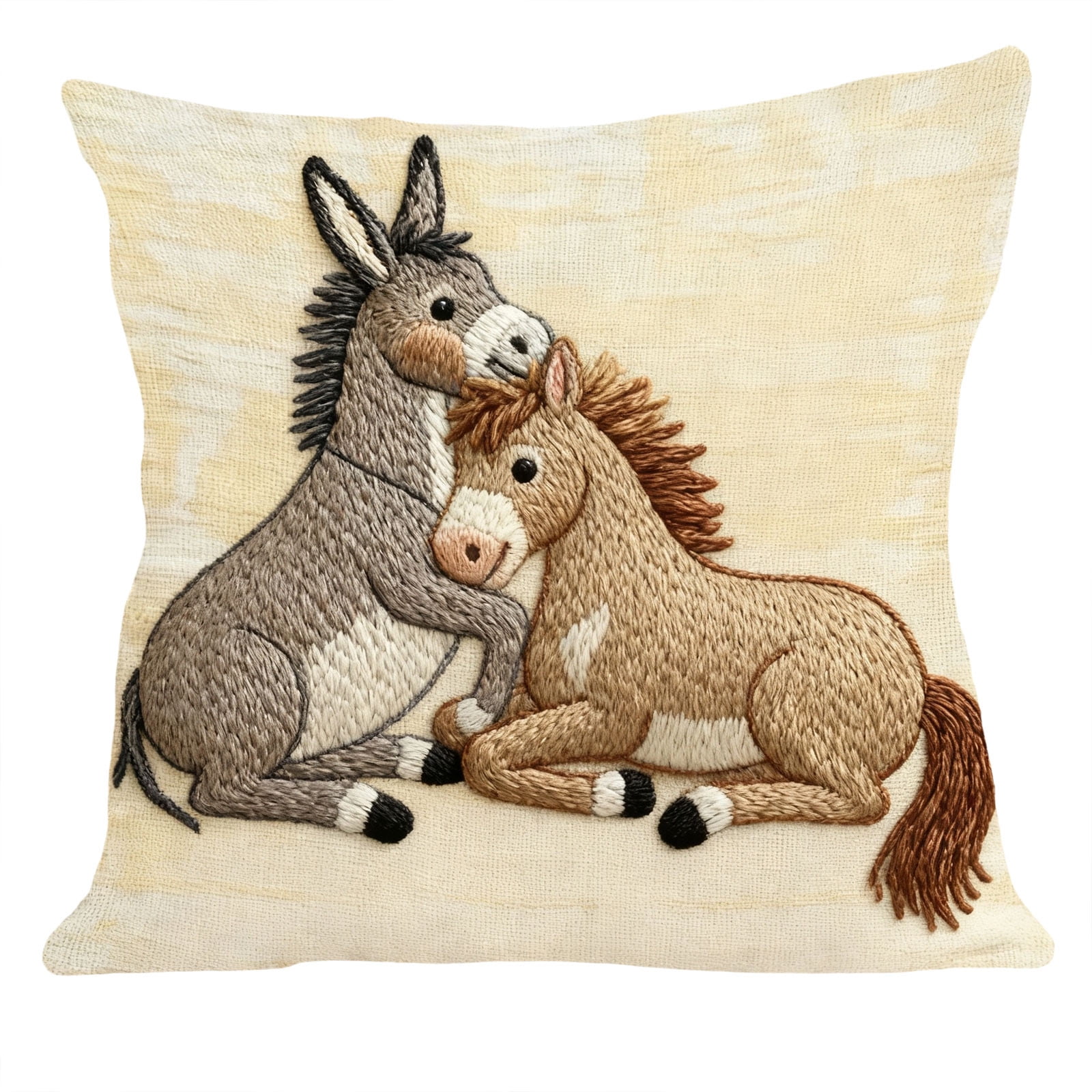 Chanana Funny Donkey Decorative Throw Pillow Covers, Animal Flax ...