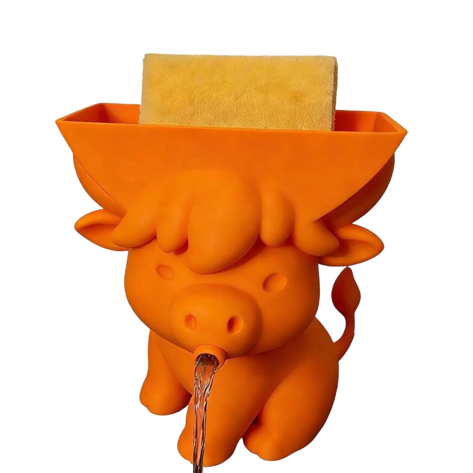 Chanana Highland Cow Sponge Holder with Drainage - Rustic Farmhouse ...