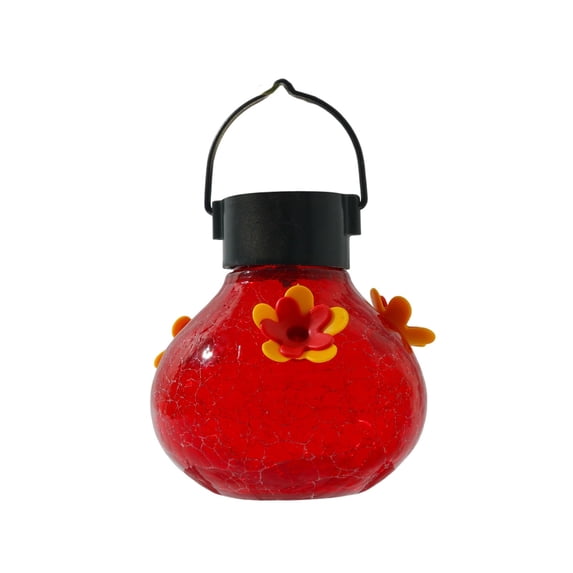 Chanana Hummingbird Feeder with Solar Light, Glass Hummingbird Feeder ...
