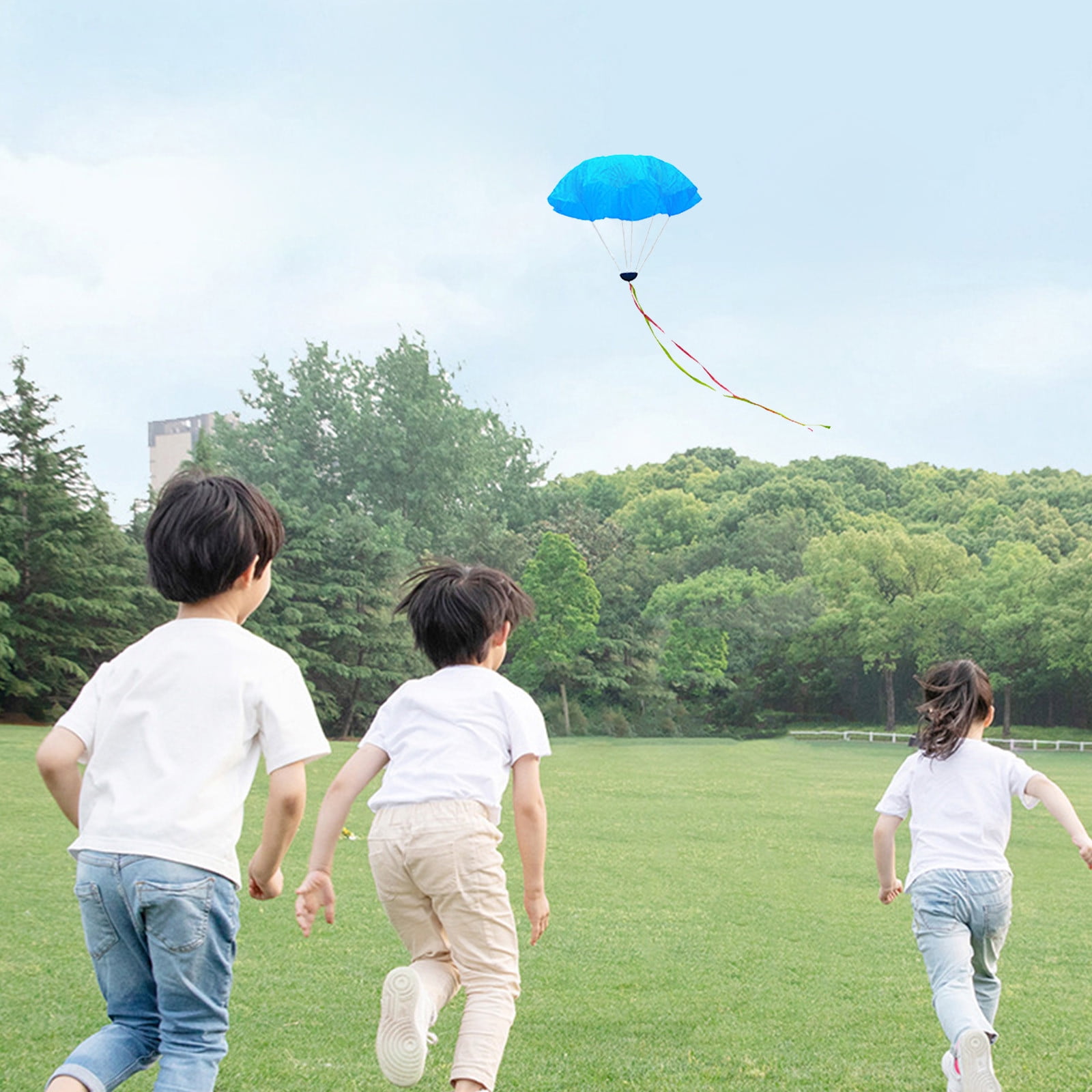 Chanana Kids Hand-Thrown Parachute Toy - 55cm Sky Blue Cloth Flyer ...