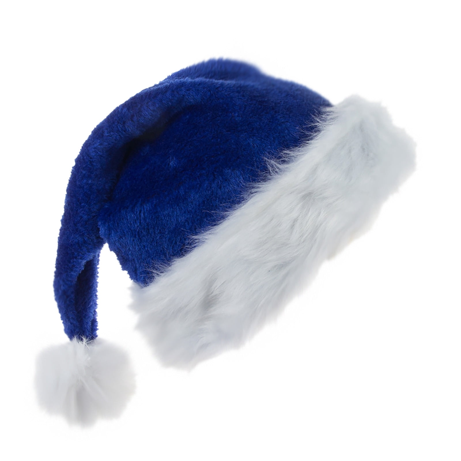 Chanana One Size Christmas Hats, Santa Hat Unisex Holiday Blue Velvet ...