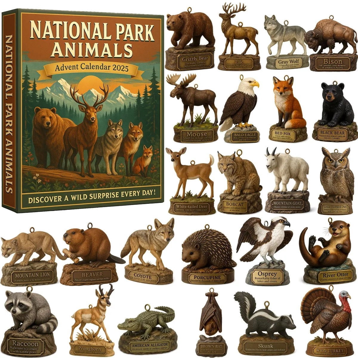 Chanana Park Animals Advent Calendar 2025, 24 Unique Collectible ...