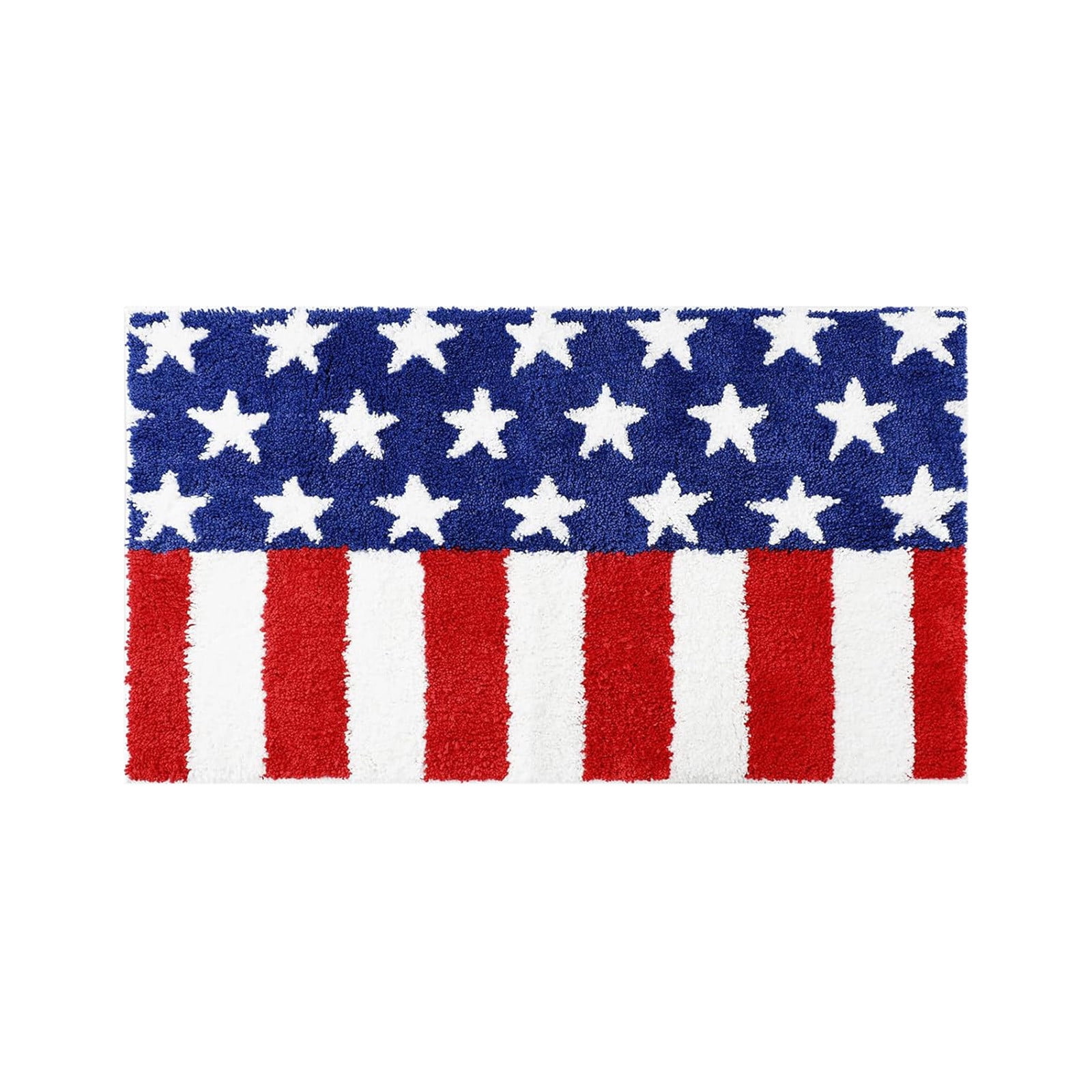 Chanana Patriotic Bathroom Rug Absorbent American Flag Red Blue White ...