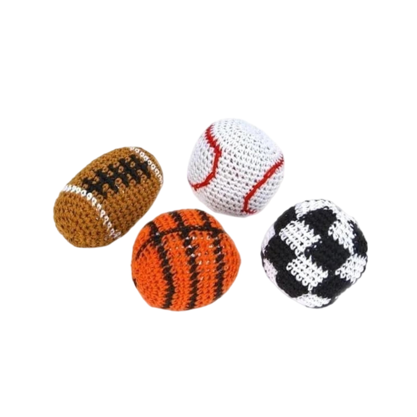 Chanana Set of 4 Sports Hand-Made Knitted Footbag Sack, Football ...