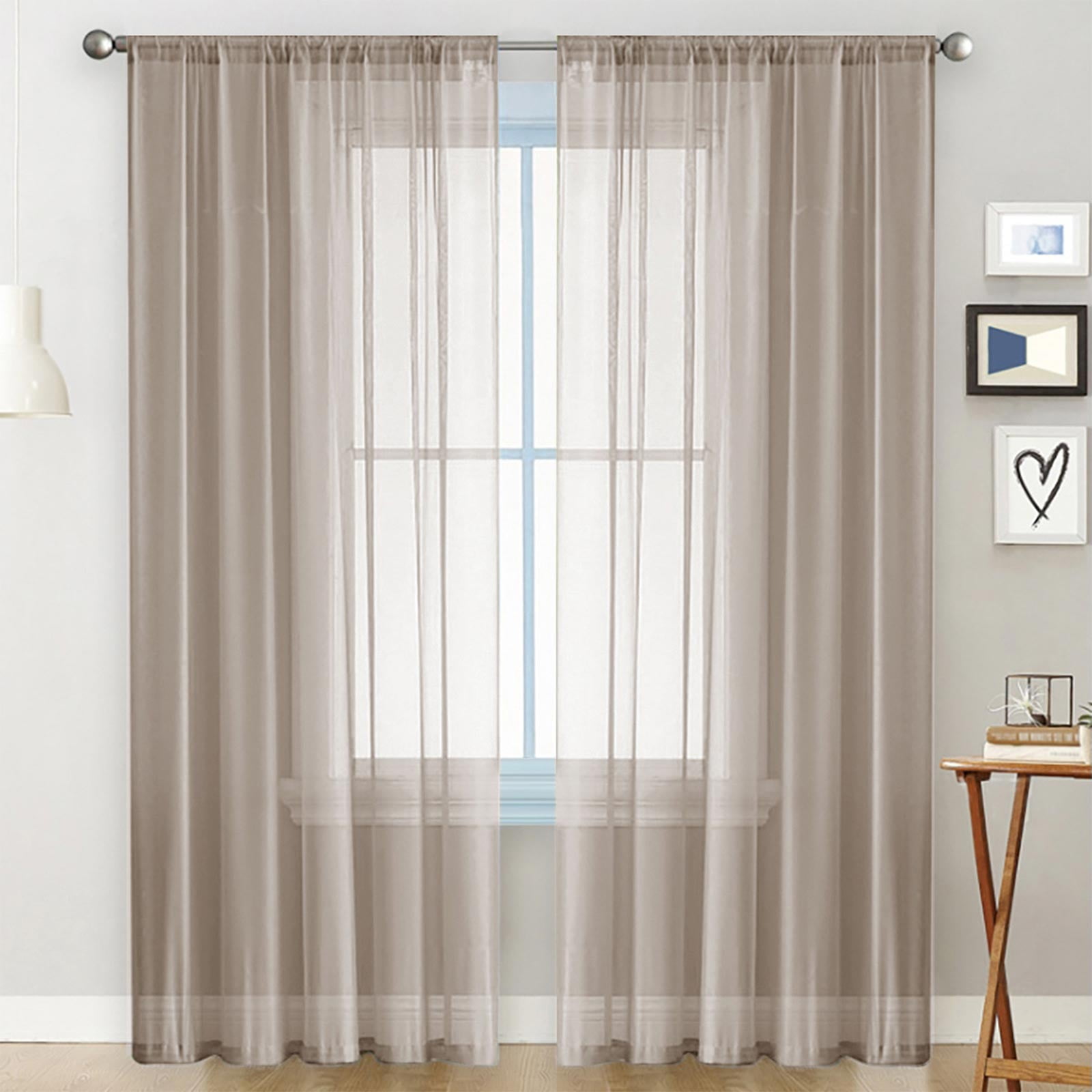 Chanana Translucent Curtains 72 Inches Long 1 Panel, Transparent Voile ...