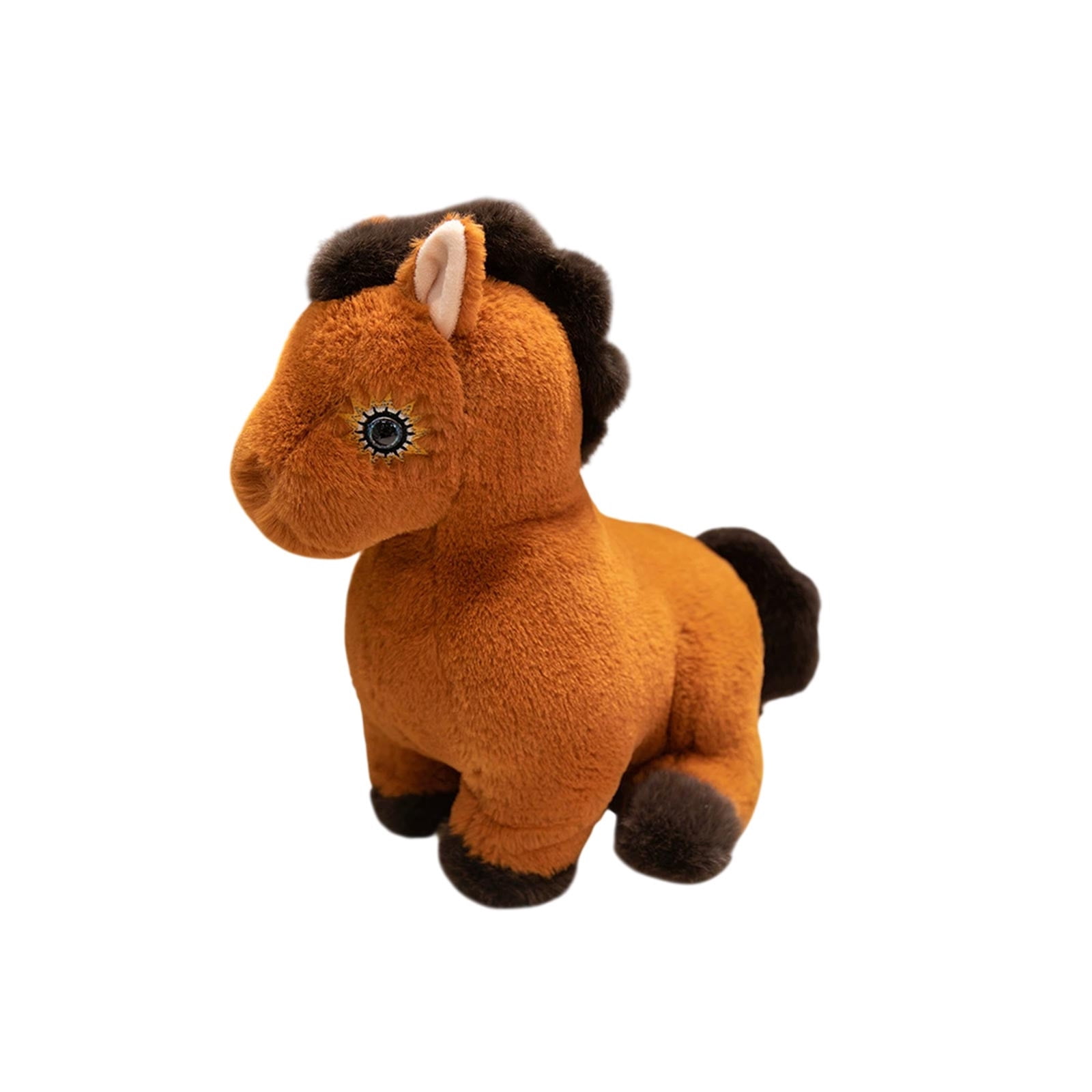 Chanana Ultra-Soft Chestnut Horse Stuffed Toy Pillow Lifelike Furry ...