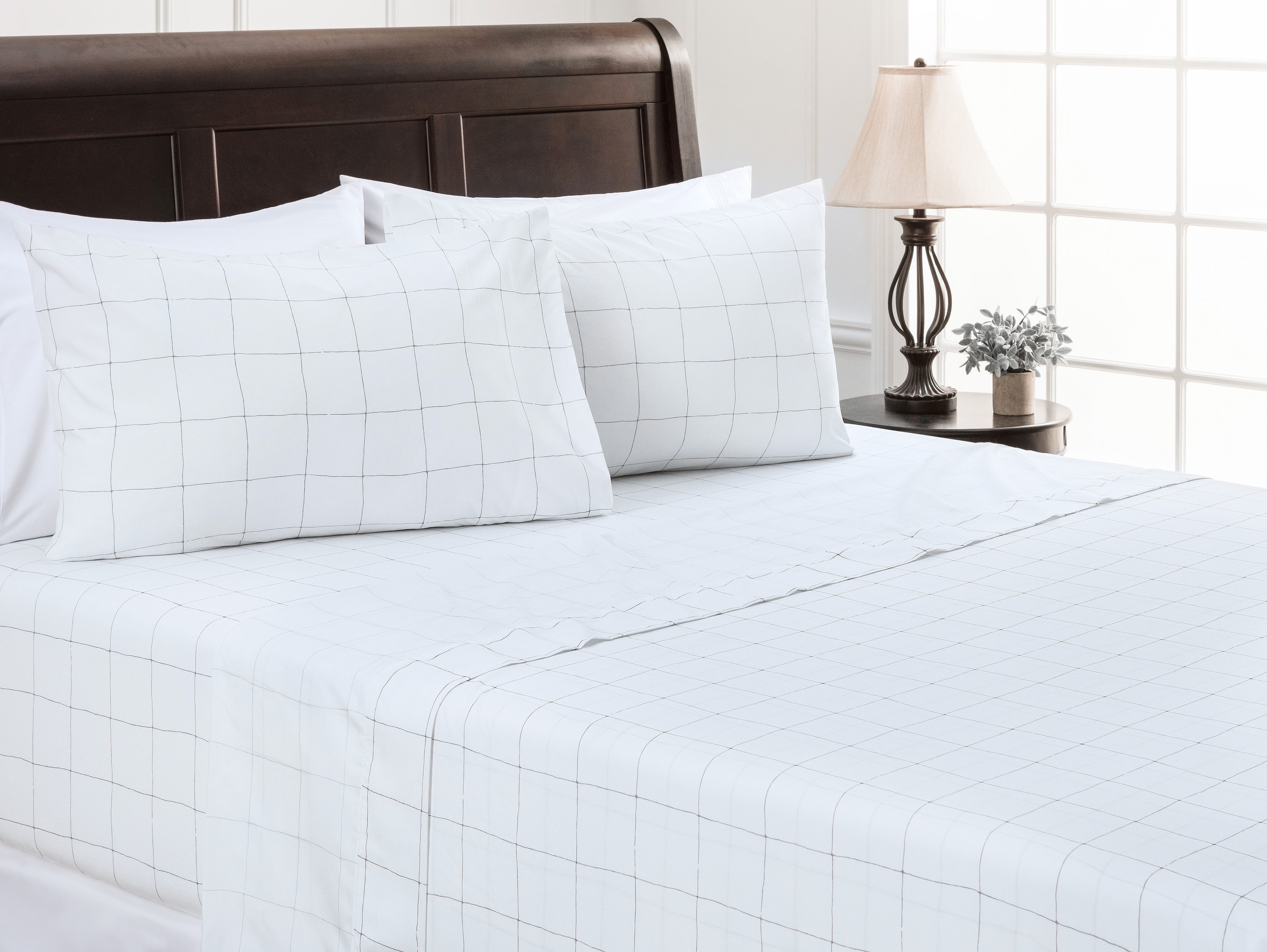 Chanasya 4-Piece Printed King Sheet Set - Ultra Soft Hand Drawn Square ...