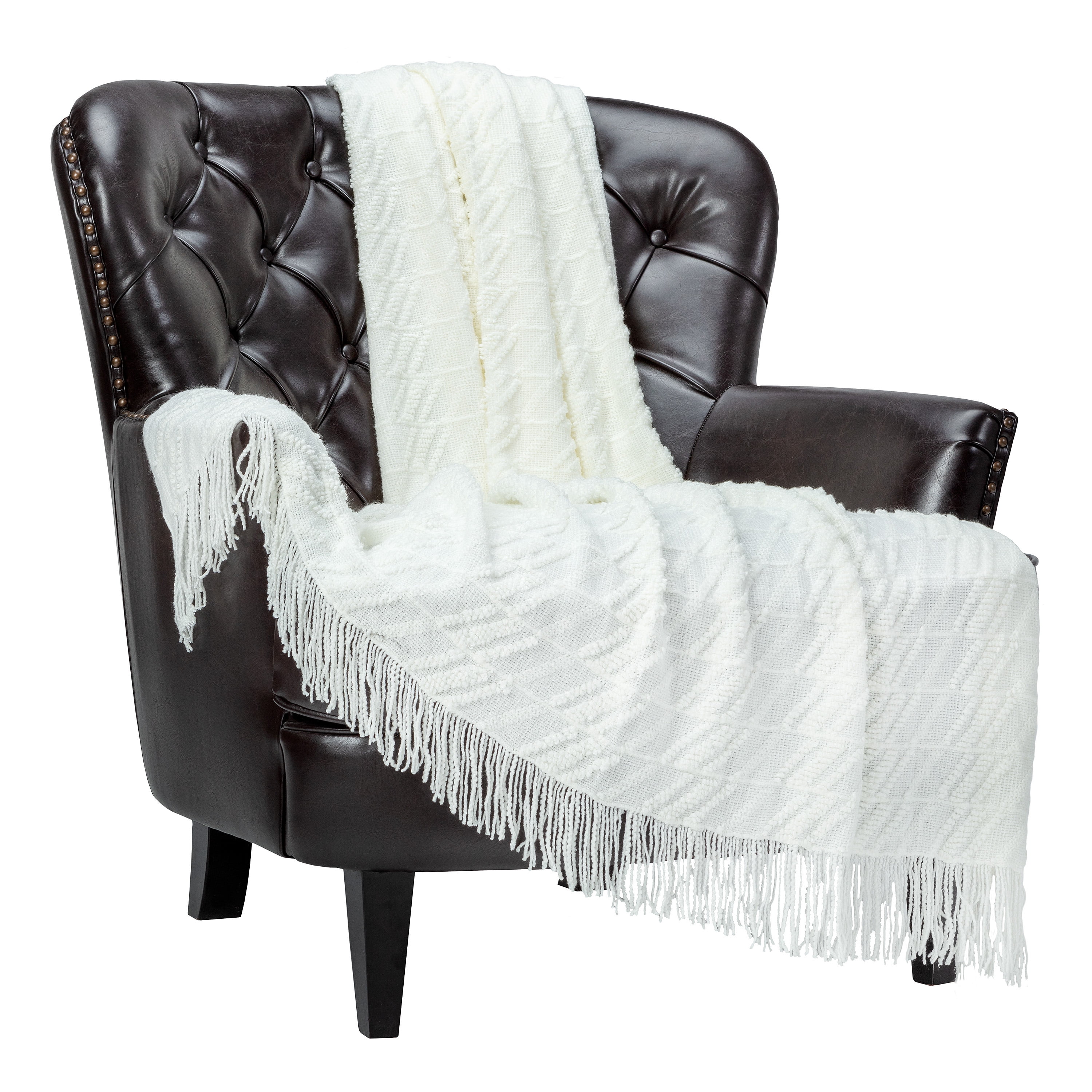 Chanasya Bevel Round Textured Super Soft Fluffy Acrylic Throw Blanket ...