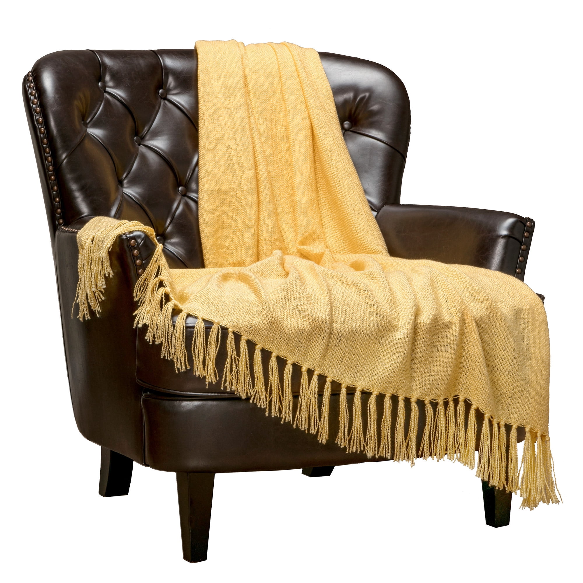 Chanasya Silky Textured Solid Decorative Throw Blanket with Tassels ...