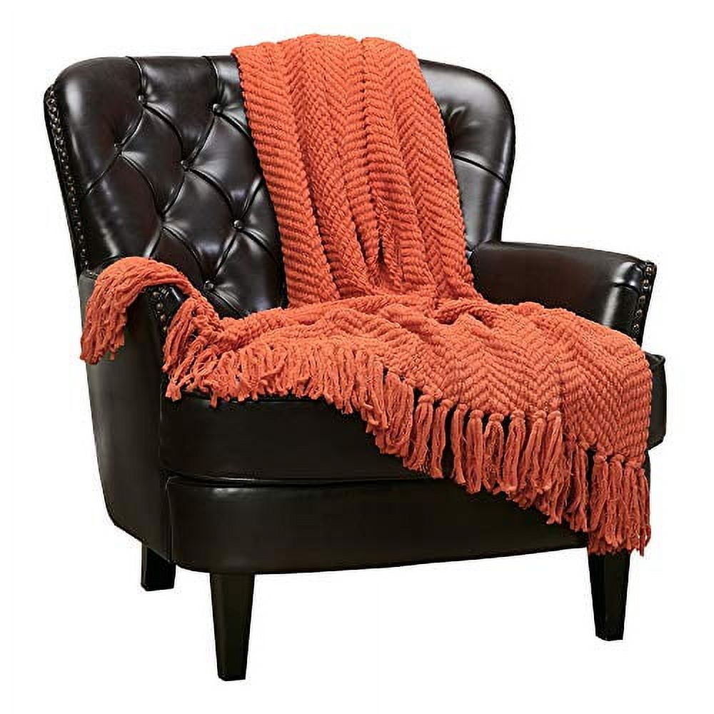 Chanasya Textured Knitted Super Soft Throw Blanket With Tassels Warm ...
