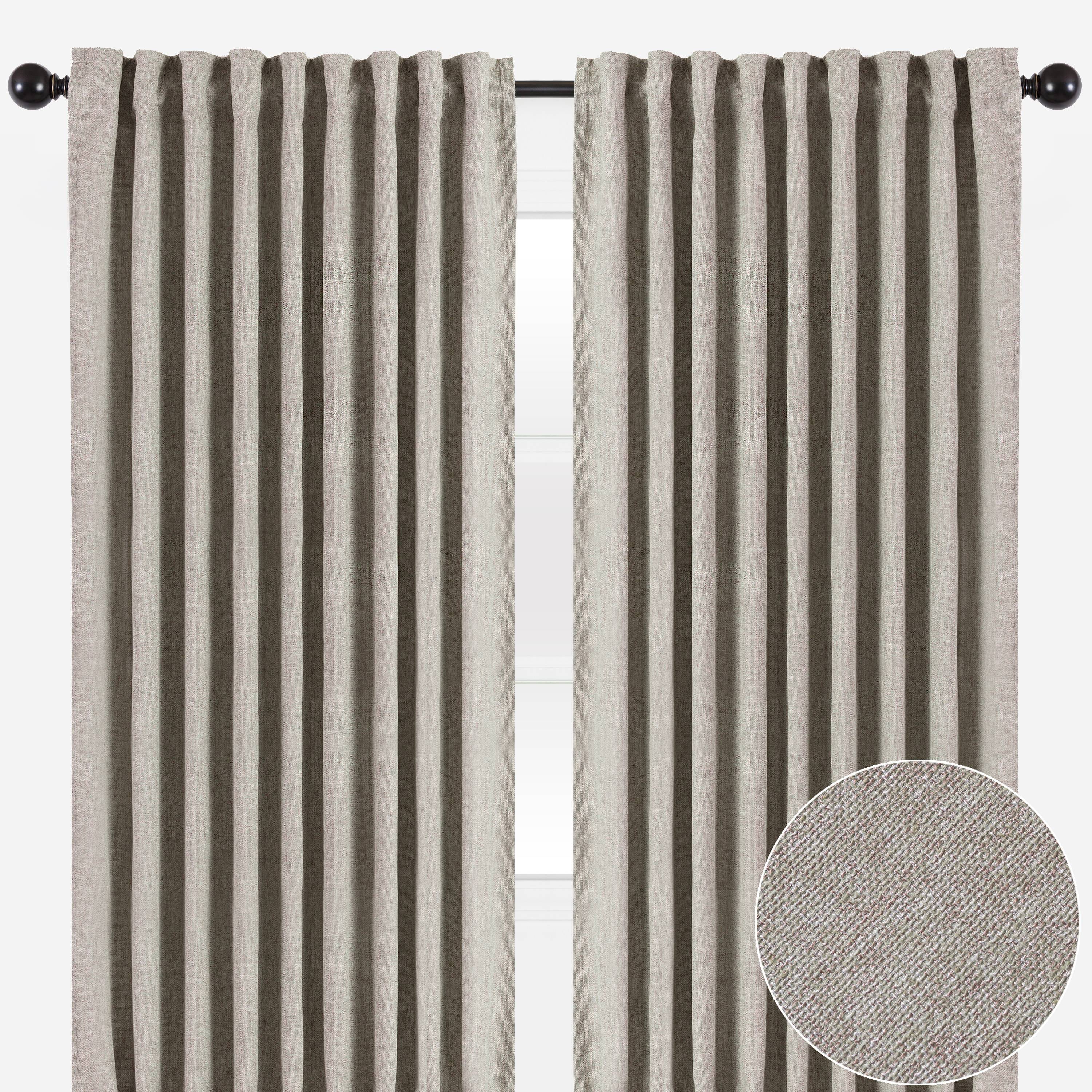 Chanasya Two Color Tone Textured Curtain Panels for Living Room Bedroom ...