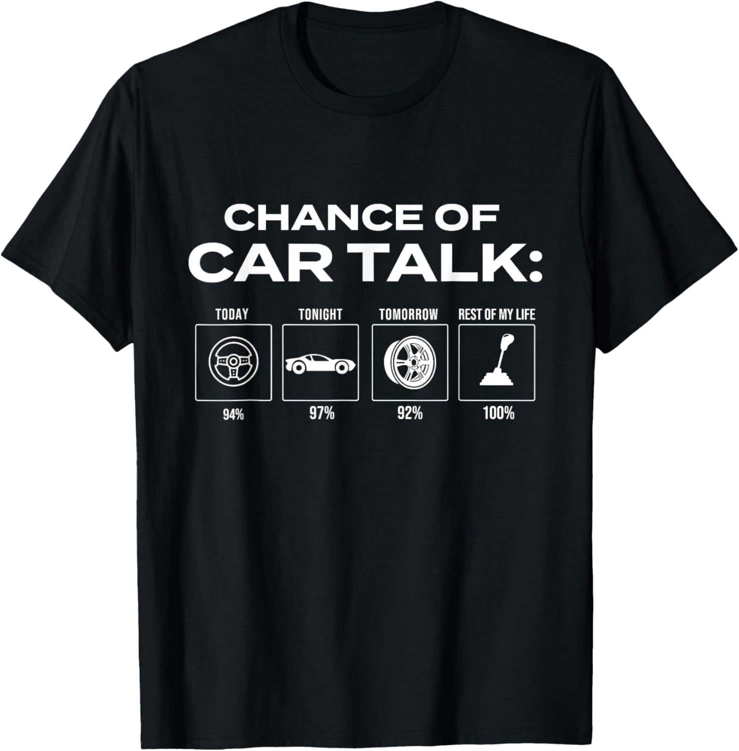 Chance Of Car Talk - Car Guy Auto Mechanic Car Collector T-Shirt ...
