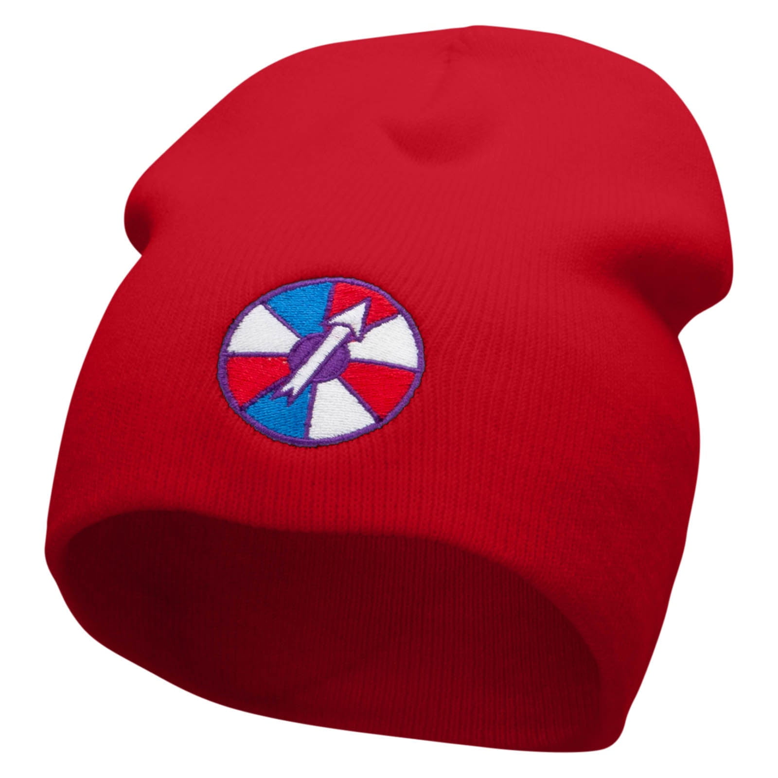 Chance Wheel Embroidered 8 Inch Short Beanie - Red OSFM - Walmart.com
