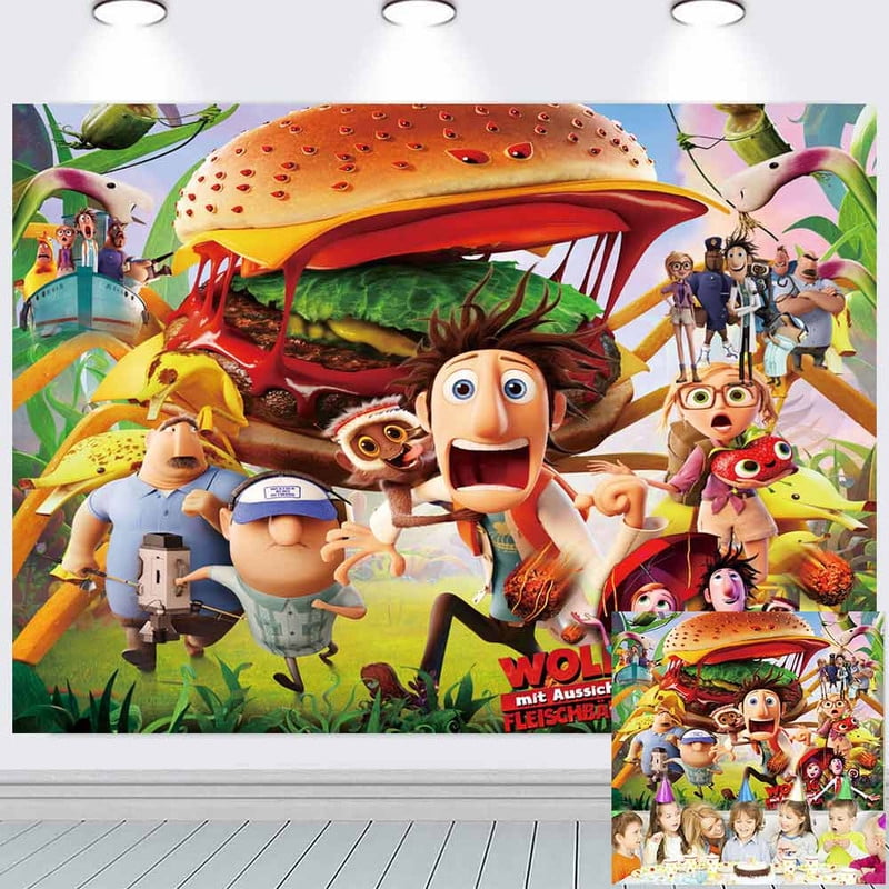 Chance of Meatballs Backdrop Banner Party Supplies Poster Movie Theme ...
