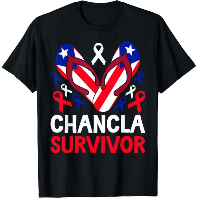 Chancla Survivor La Chancla Puerto Rican Puerto Rico Flag T-Shirt ...