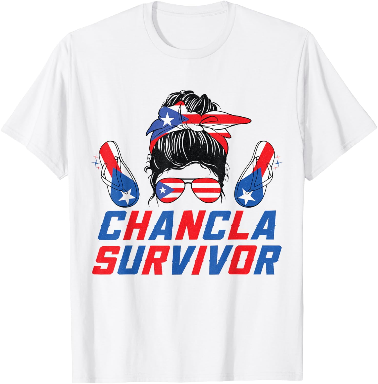 Chancla Survivor Puerto Rican Puerto Rico Flag Funny T-Shirt - Walmart.com