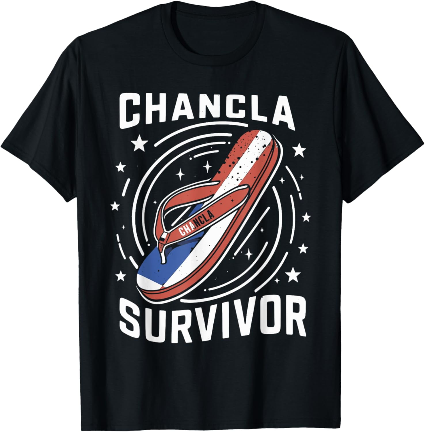 Chancla Survivor Puerto Rican Puerto Rico Funny Spanish Joke T-Shirt ...