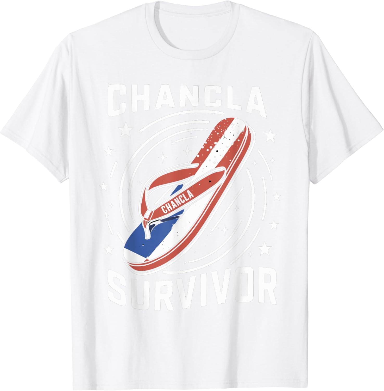 Chancla Survivor Puerto Rican Puerto Rico Funny Spanish Joke T-Shirt ...