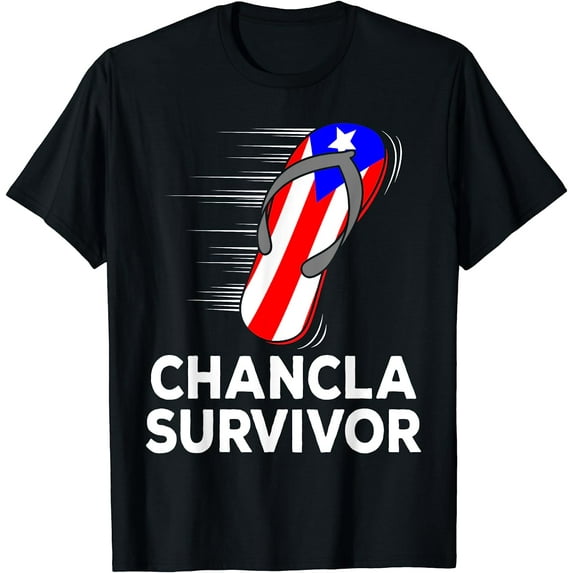 Chancla Survivor Puerto Rico Funny Spanish Joke Gift Idea T-Shirt ...