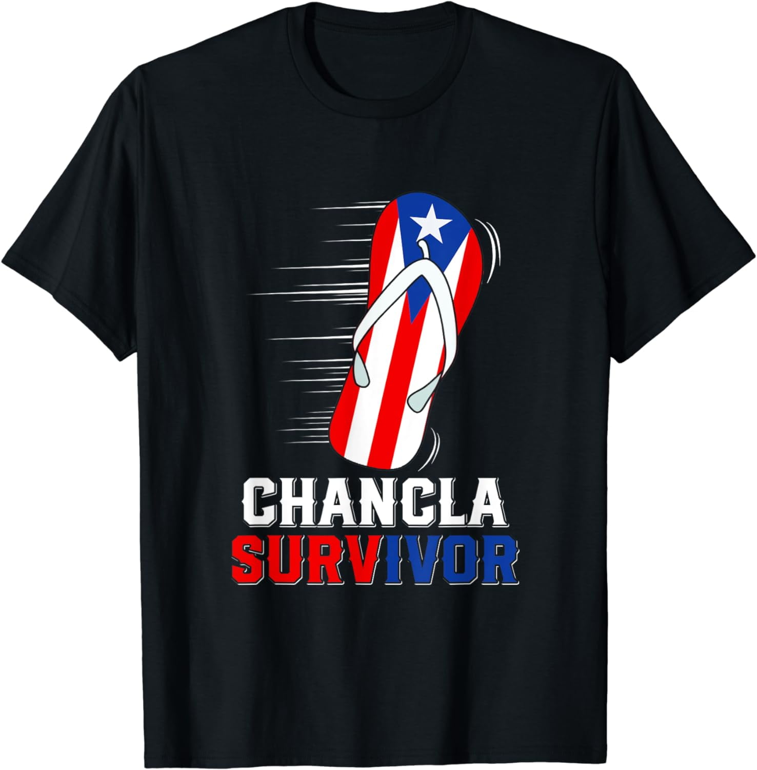 Chancla Survivor Puerto Rico Rican Flag Hispanic Heritage T-Shirt ...