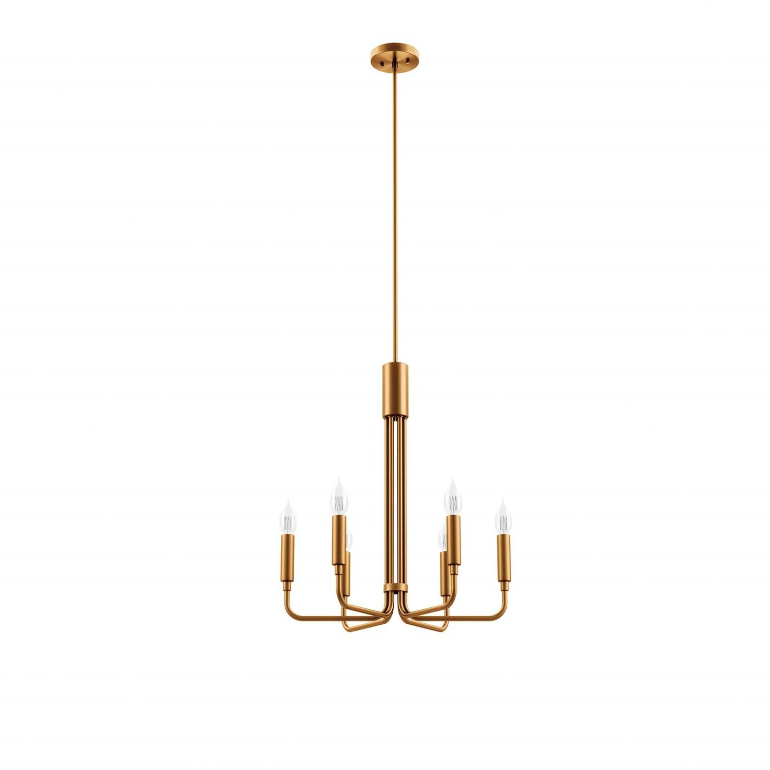 Chandelier Ceiling Pendant Light Fixture, Gold, Metal, Mid Century ...
