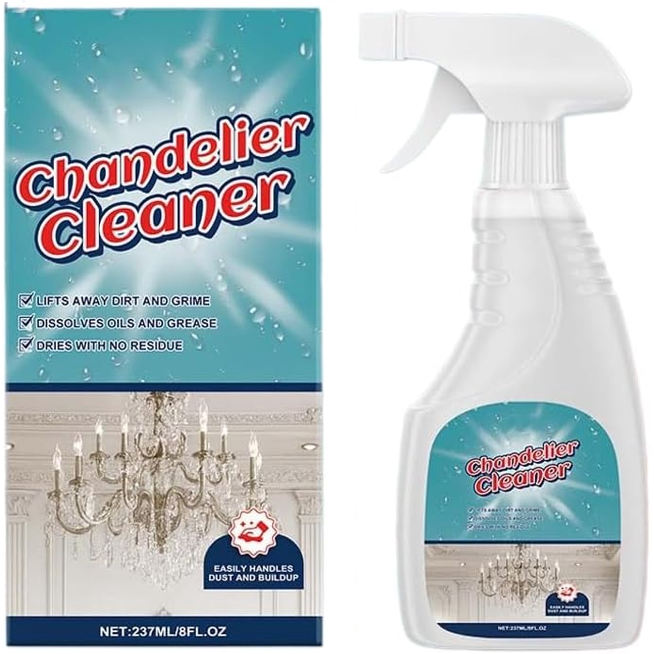 Chandelier Cleaner Spray, Drip Dry No Wipe - for Glass, Crystal ...