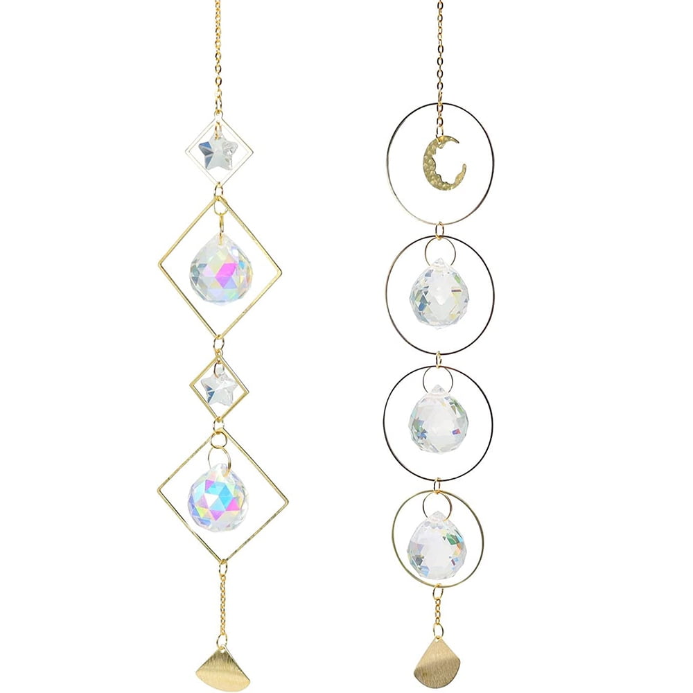 Chandelier Grade Crystal Ornaments Pack 2-Pack Moon Crystal Window ...