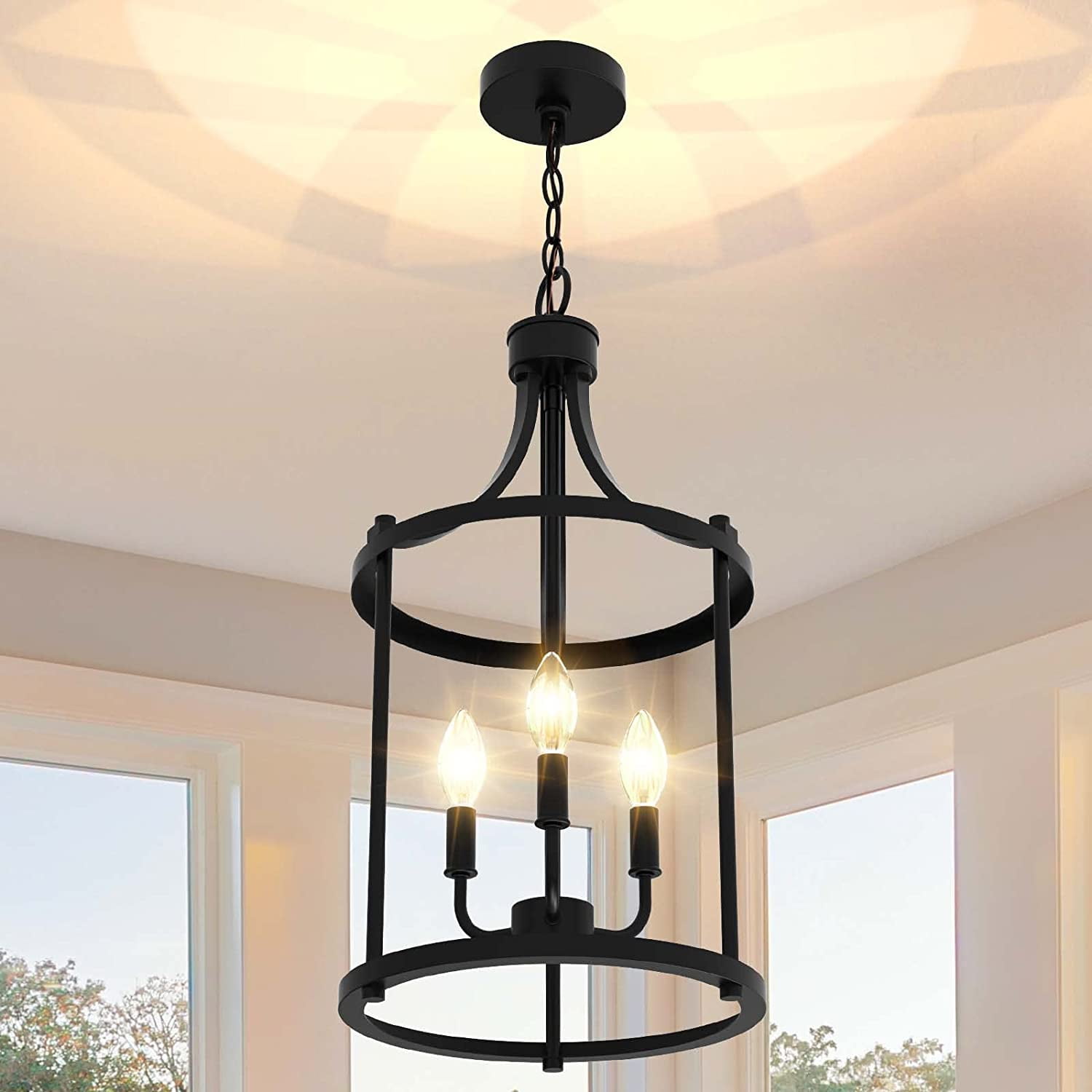 Chandelier Pendant Light Fixture, 3 Light Farmhouse Black Chandelier ...