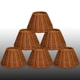 Chandelier Shades Set of 6, Small Rattan Lamp Shades Clip on Bulb,boho ...