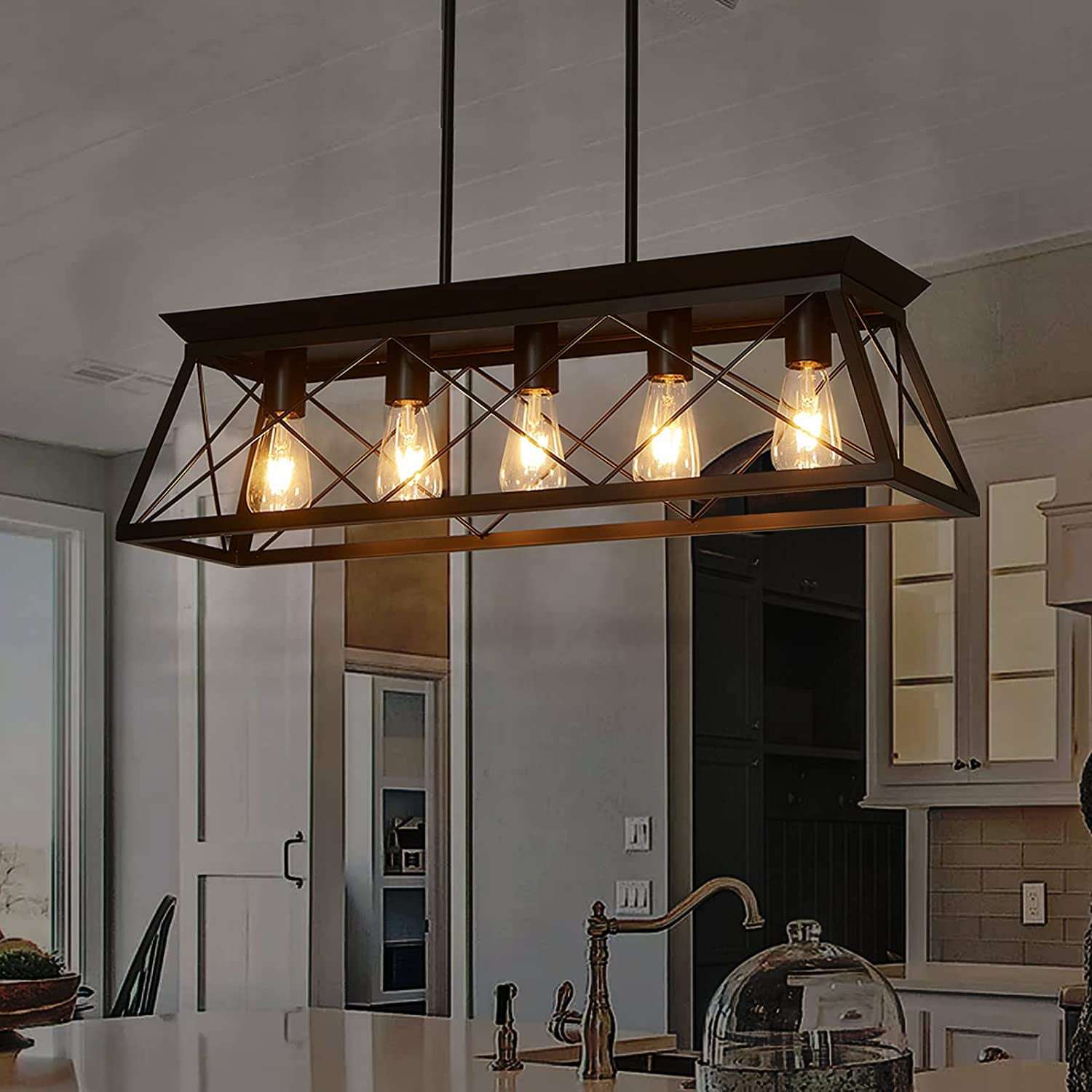Chandeliers Light Fixture for Dining Room Farmhouse Over Table Ceiling ...