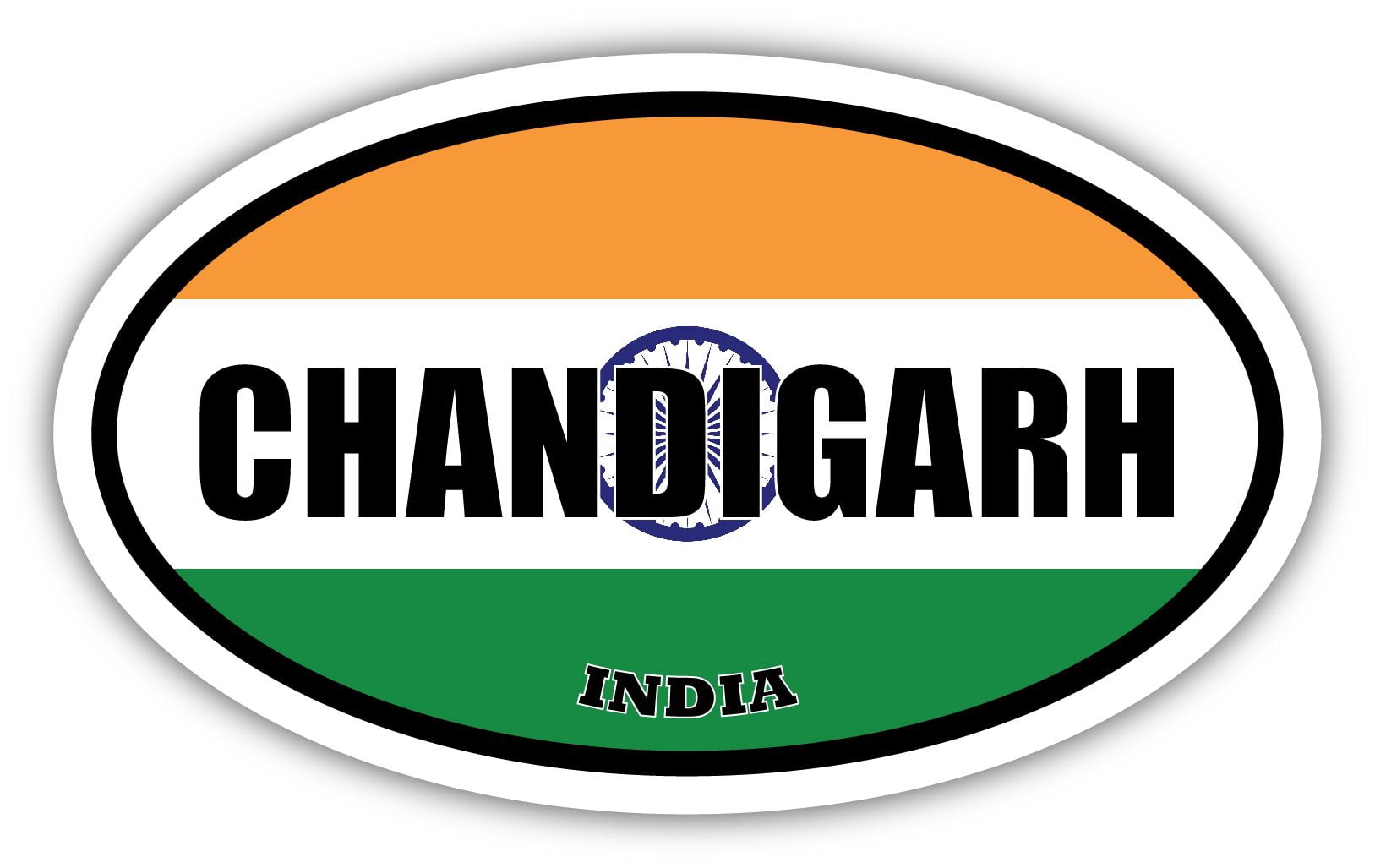 Chandigarh India Flag Oval Decal Vinyl Bumper Sticker 3x5 inches ...