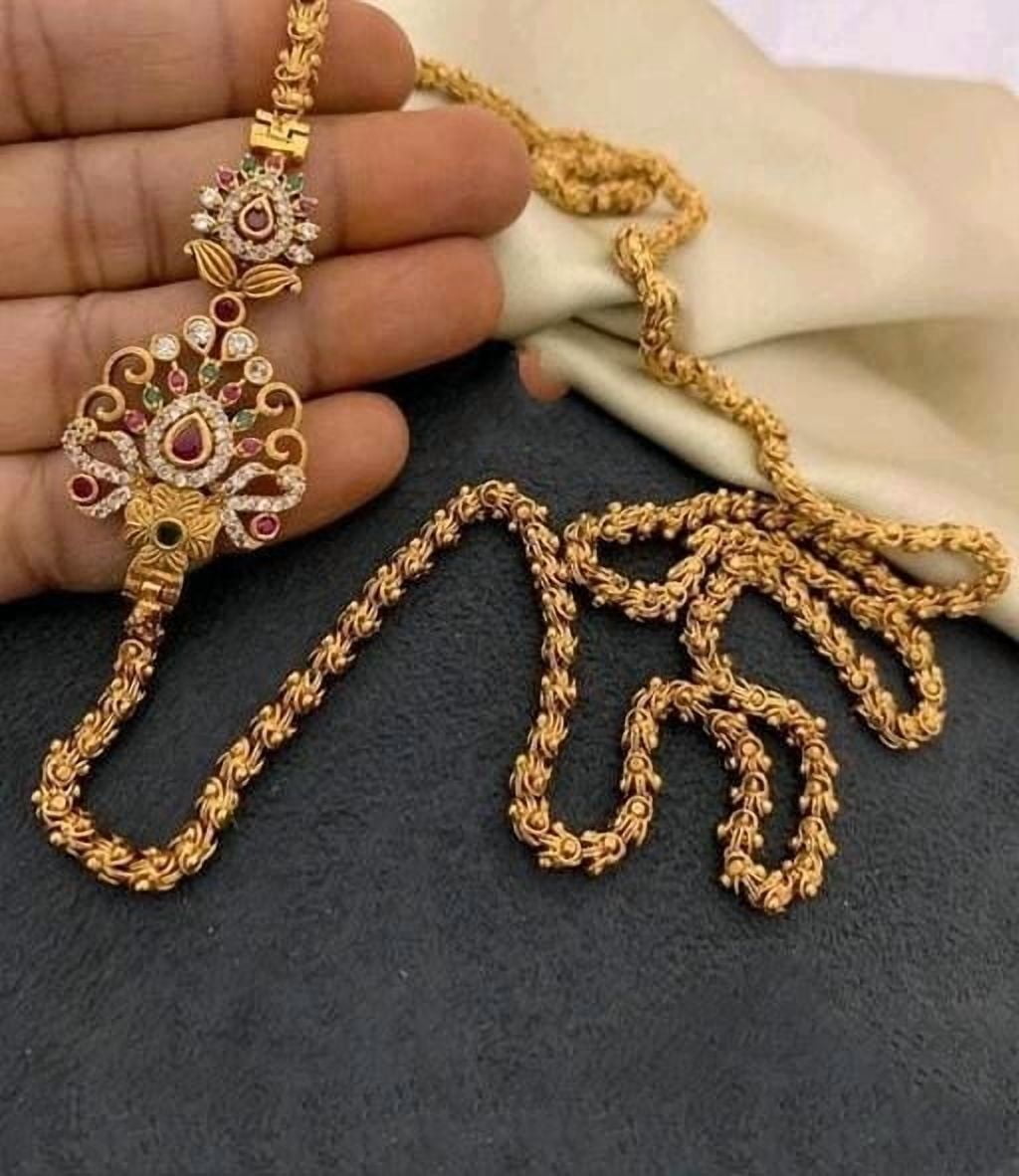 Chandramukhi 24-inch 22K Gold Plated Mop Chain Gold Premium Covering ...