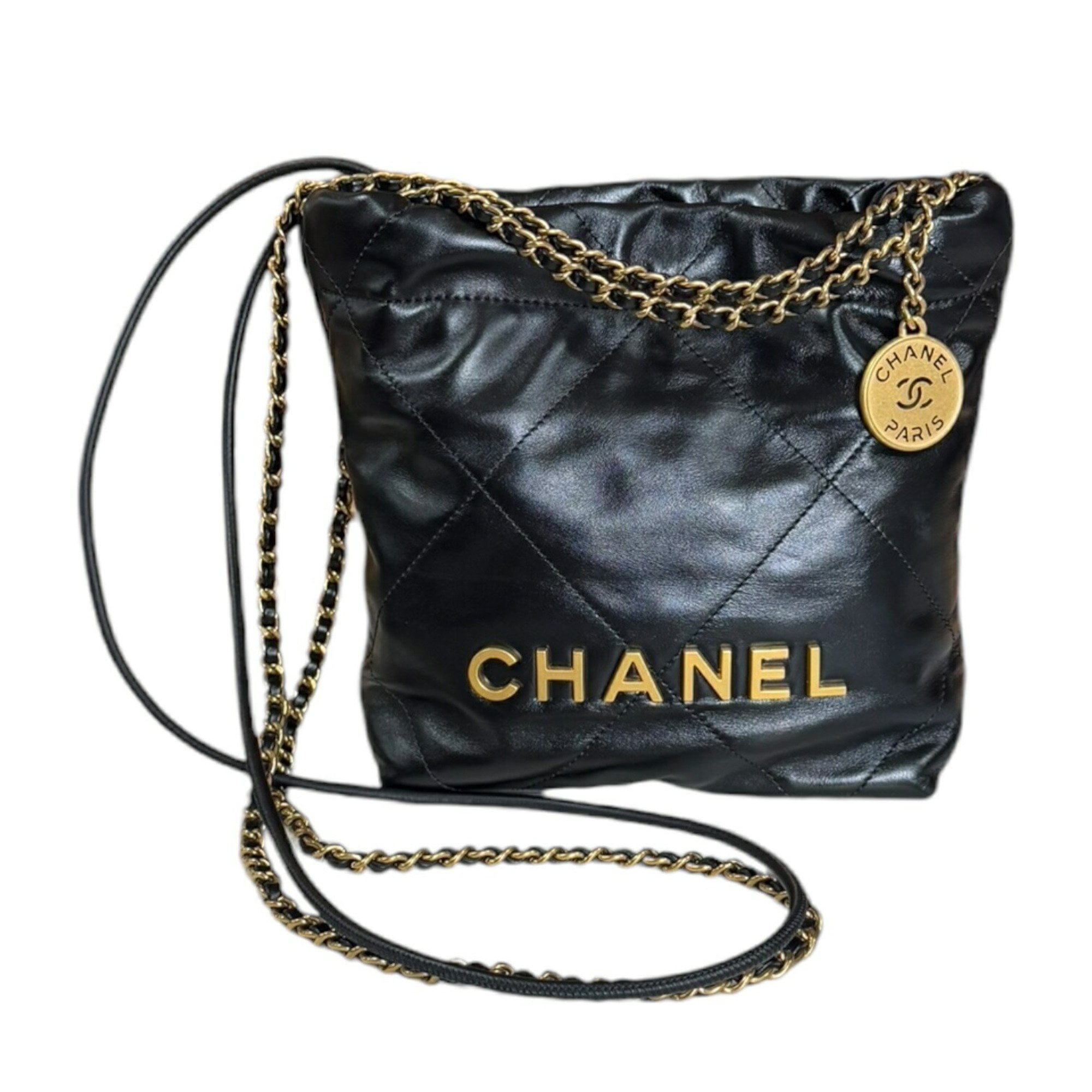 Pre-Owned Chanel Handbag 22 Shoulder Bag AS3980 Black Women's CHANEL ...