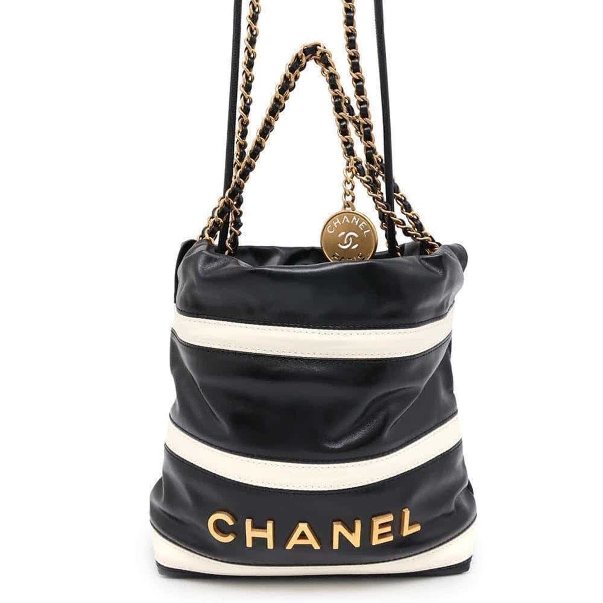 Pre-Owned Chanel Handbag CHANEL 22 Coco Mark Border Calf Leather AS3980 ...