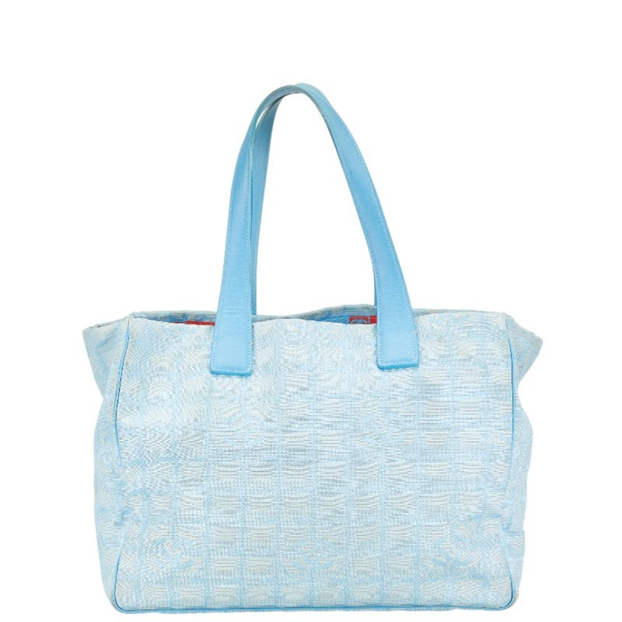 Pre-Owned Chanel New Travel Line Tote MM Coco Mark Handbag Bag Light ...