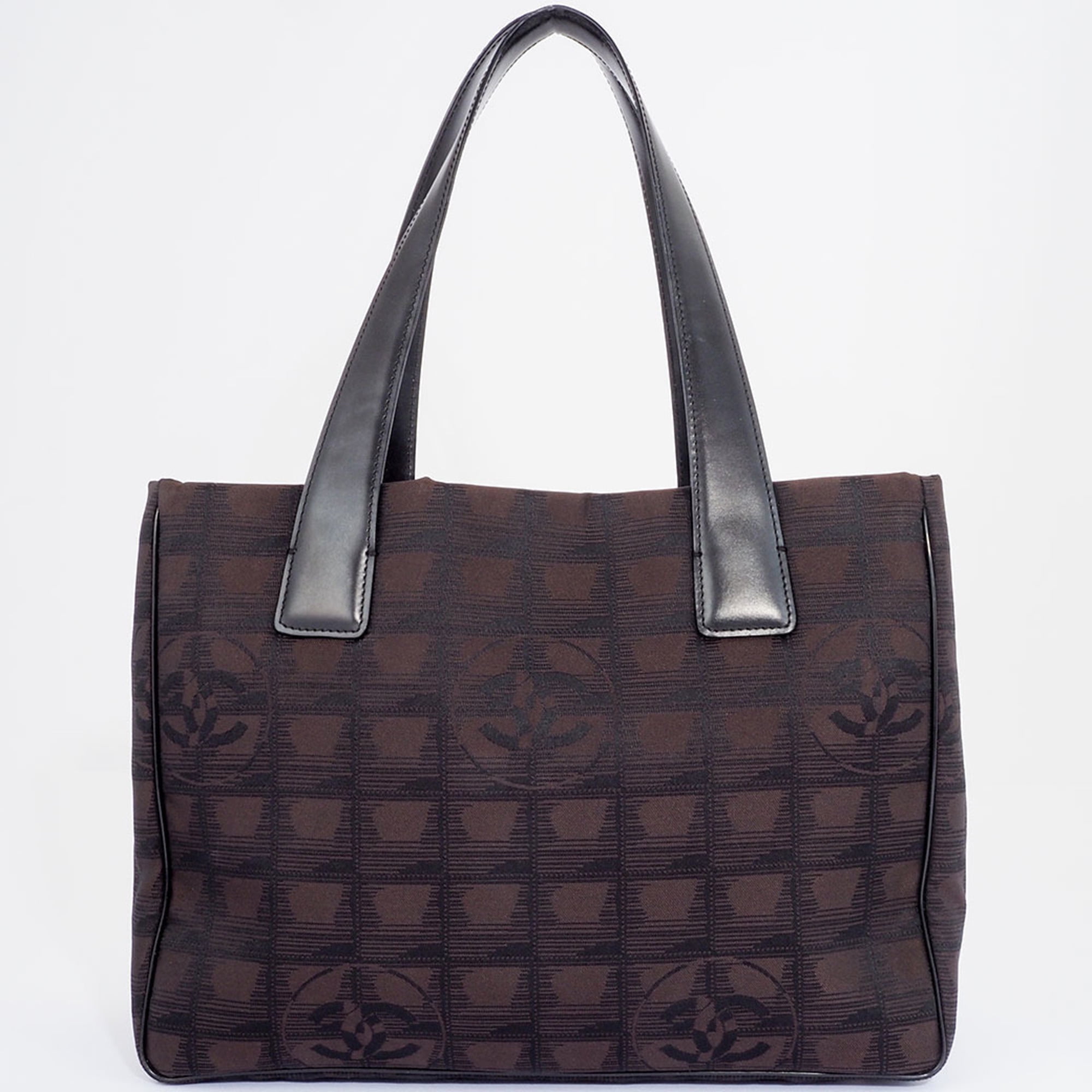 Pre-Owned Chanel New Travel Line Tote PM Bag Brown A20457 Women's Nylon ...