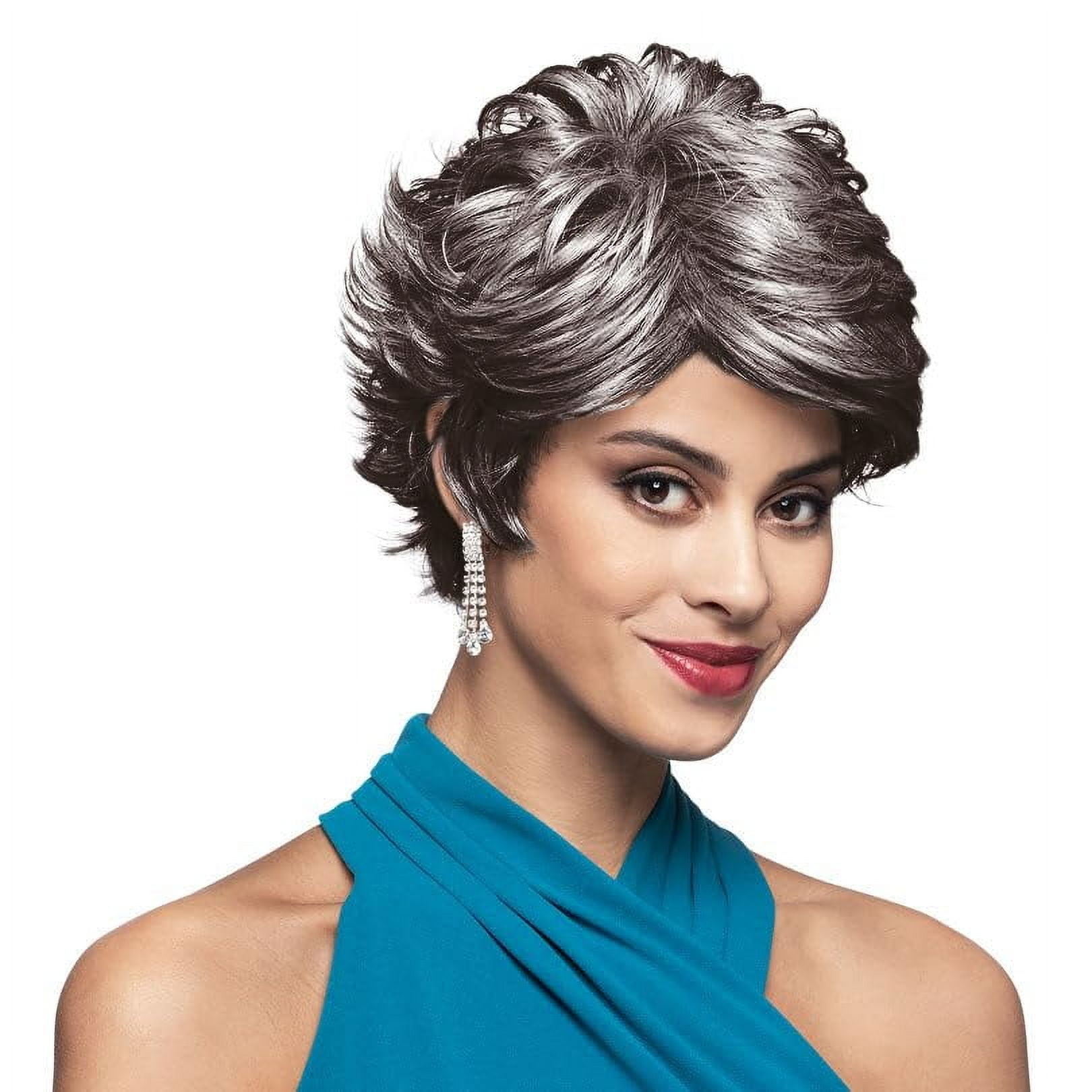 Chanel Wig Color 3T34 - Foxy Silver Wigs Short Length Wavy Feathered ...