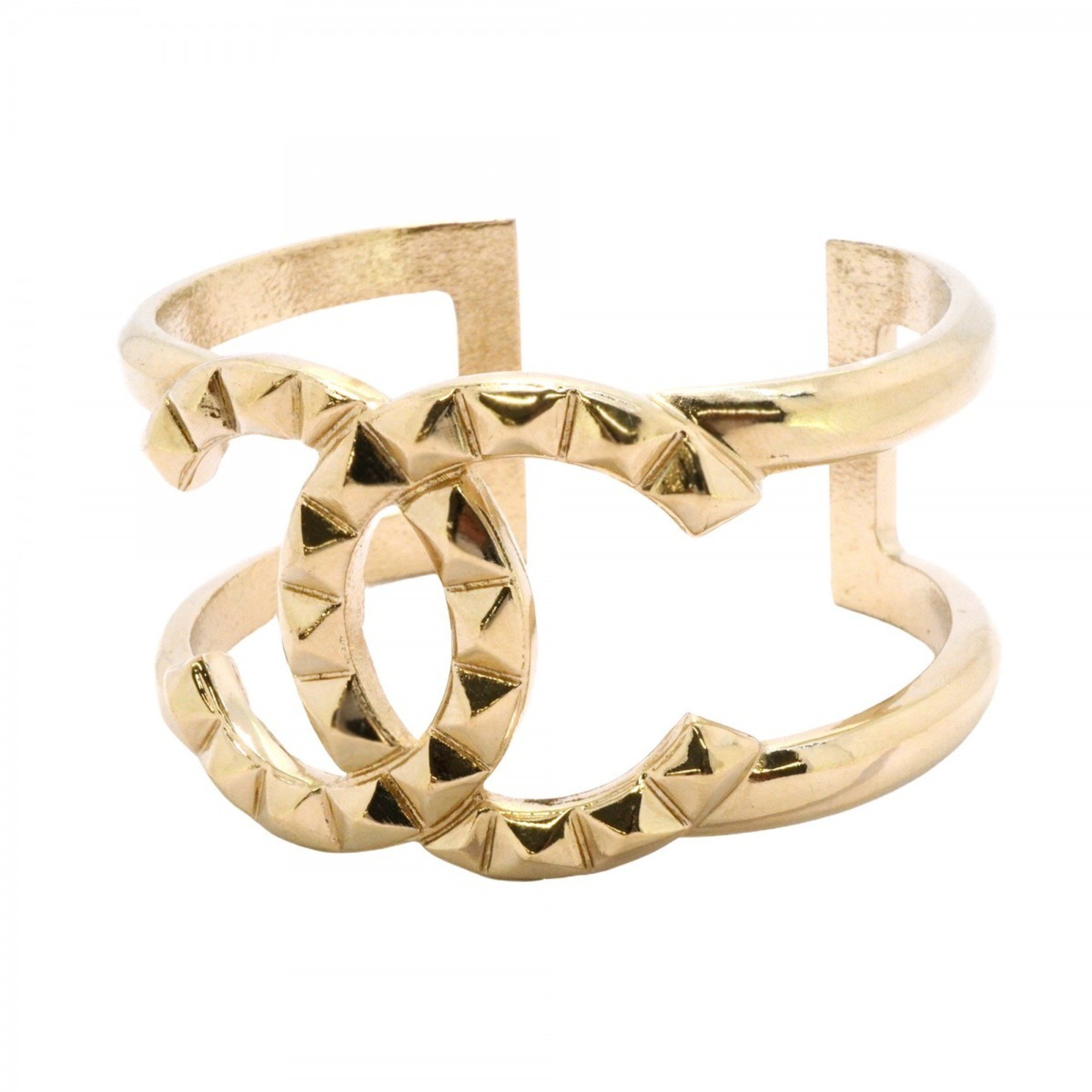 Pre-Owned Chanel bangle Coco mark GP plating champagne gold ladies ...