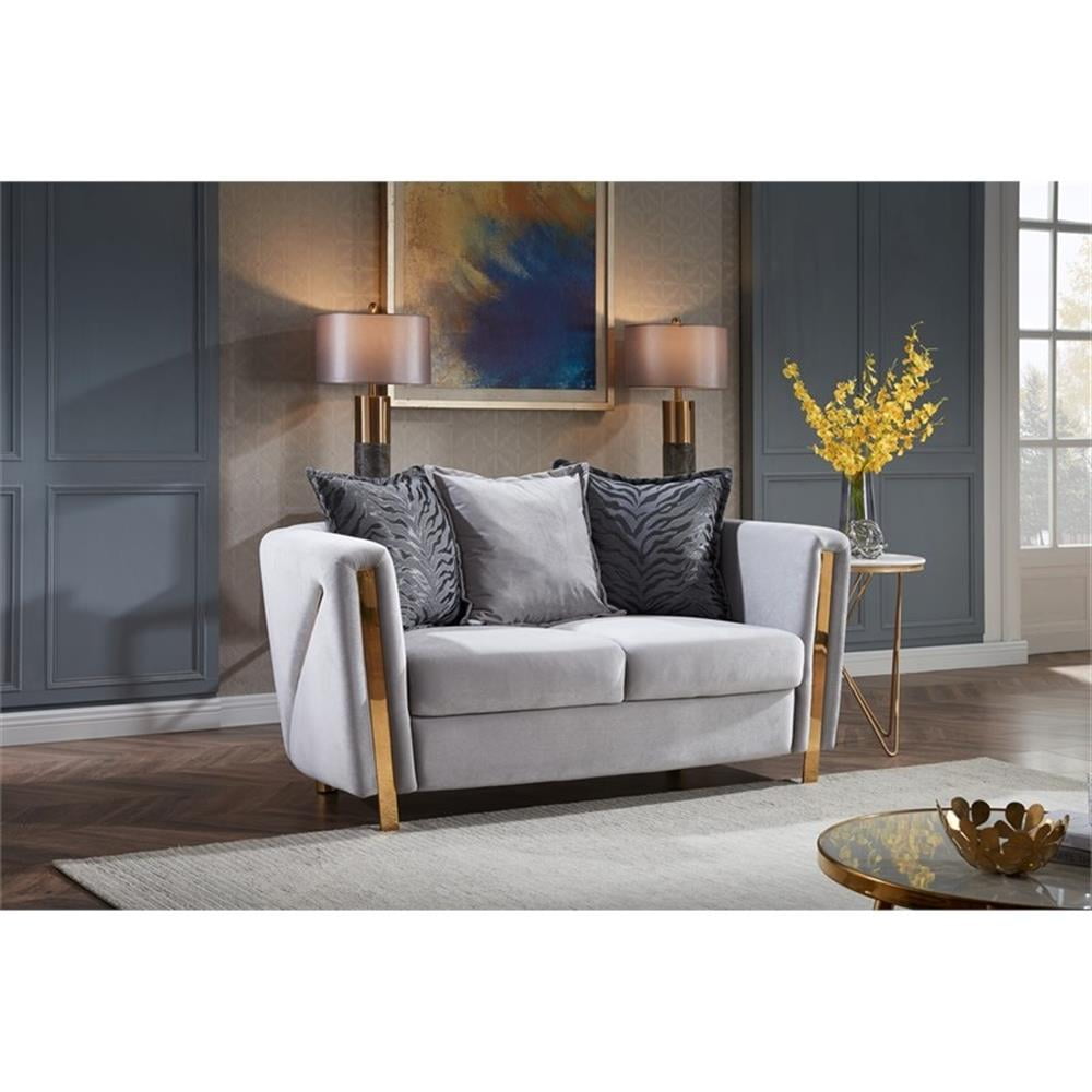 Chanelle Thick Velvet Fabric Upholstered Loveseat Made With Wood in ...