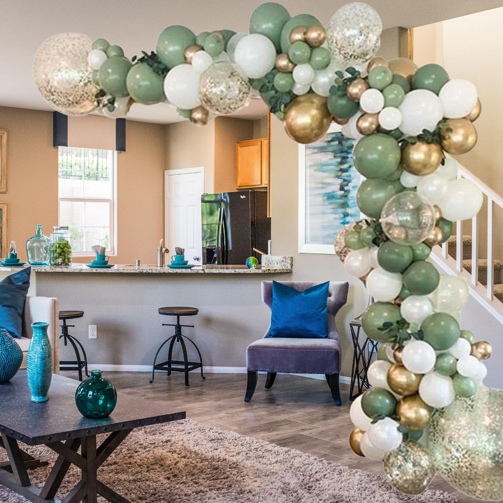 Chanfo Pola Sage Green Balloon Garland MTN1 Kit Arch Oh Baby Shower Olive Matte Different Sizes ...