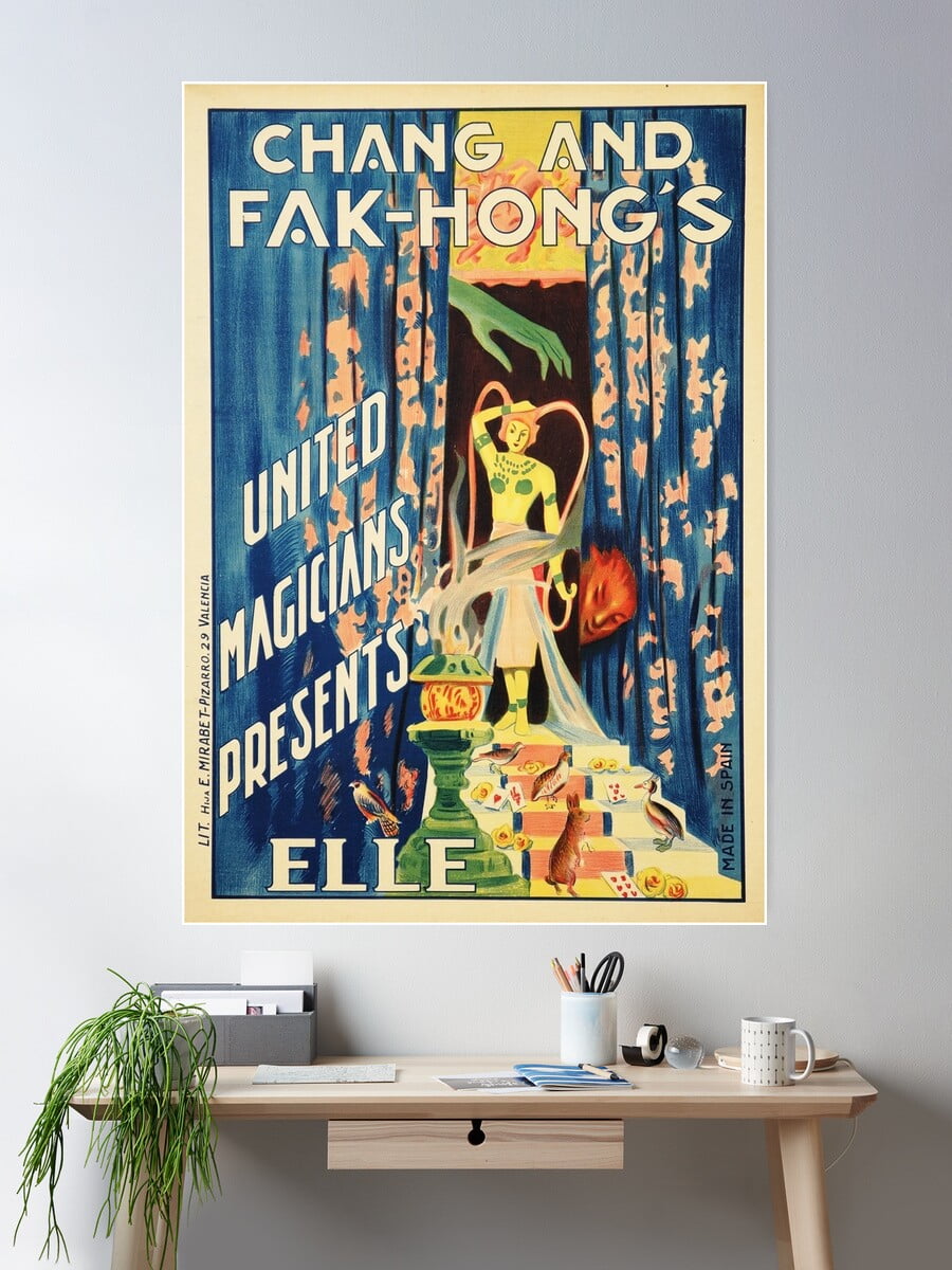 Chang And Fak-Hong'S Vintage Magic Magician Poster Art Poster Wall Art ...