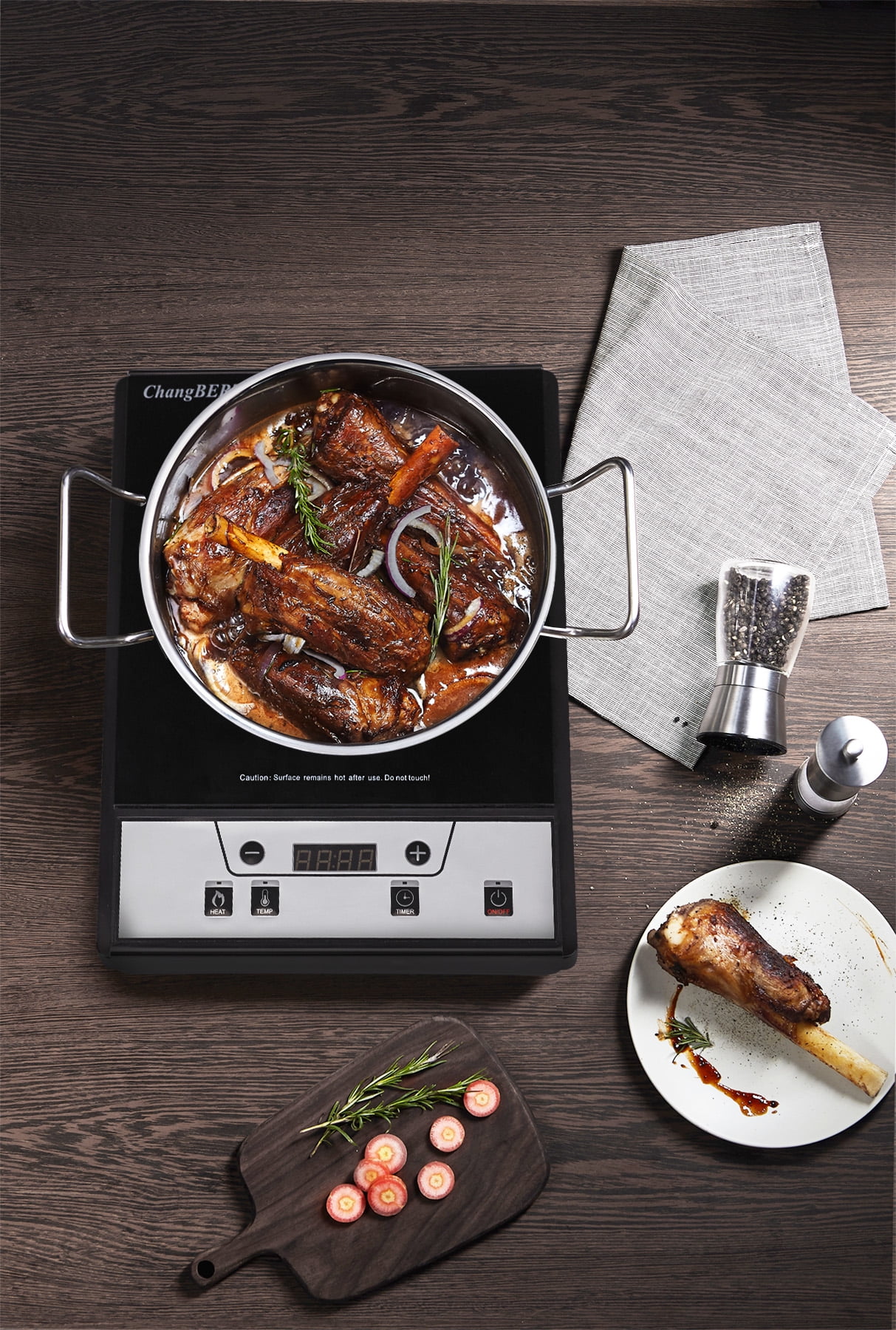 ChangBERT 1500W Portable Induction Cooker, Fast Heating, Countertop ...